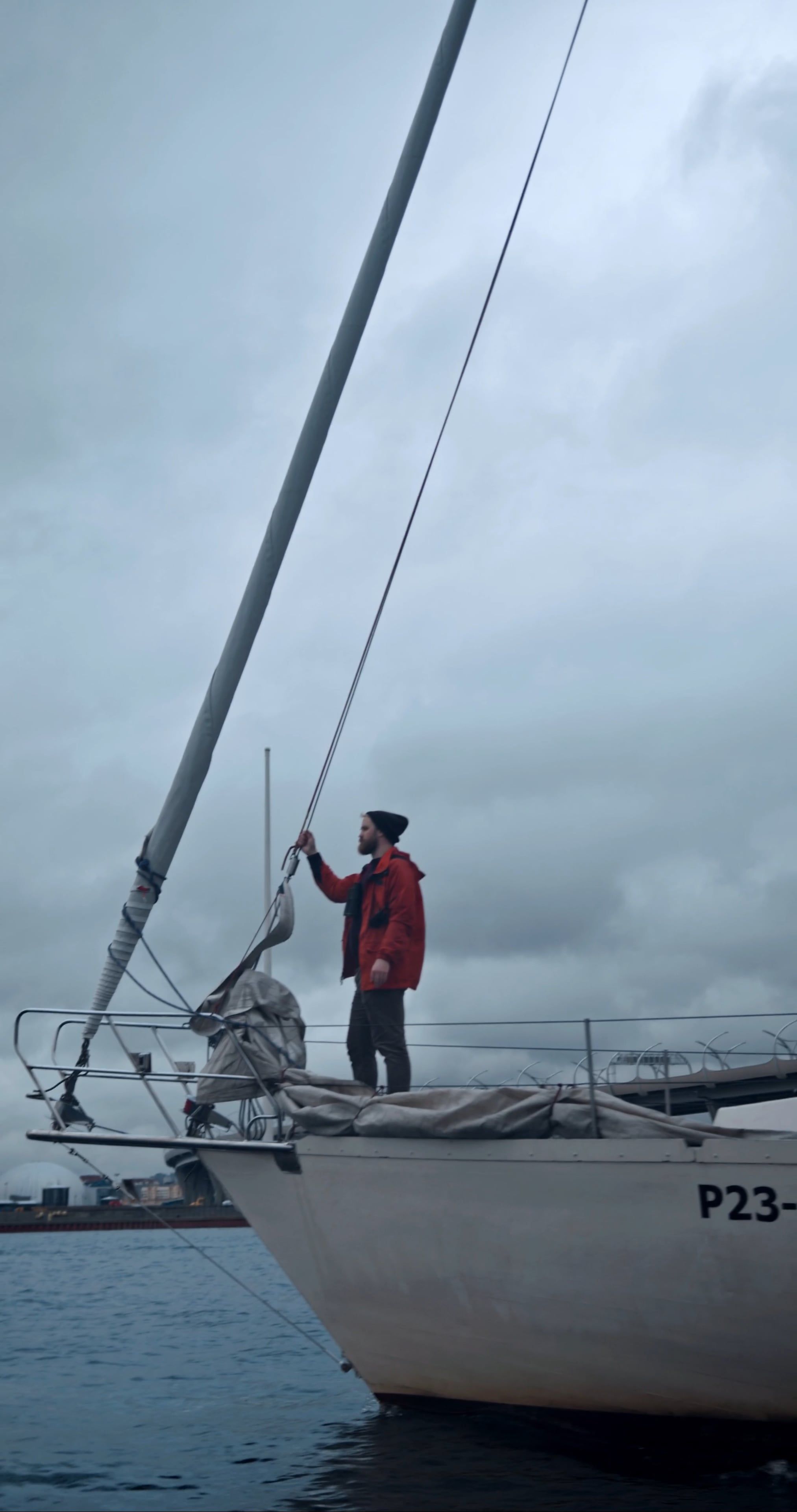 Man Standing on a Moving Sailboat · Free Stock Video