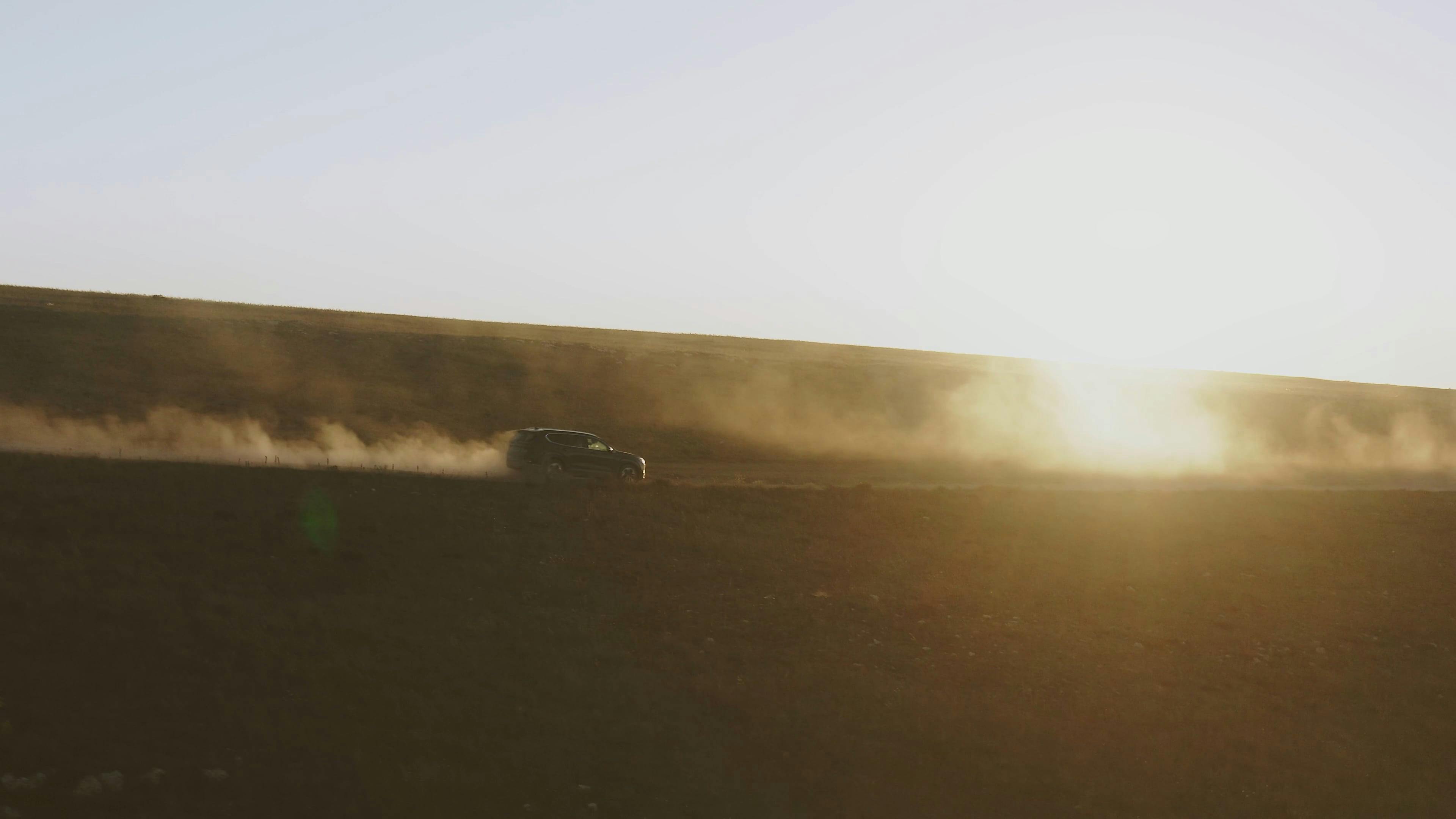 Aerial Footage of a Car on Dirt Road Free Stock Video Footage, Royalty ...