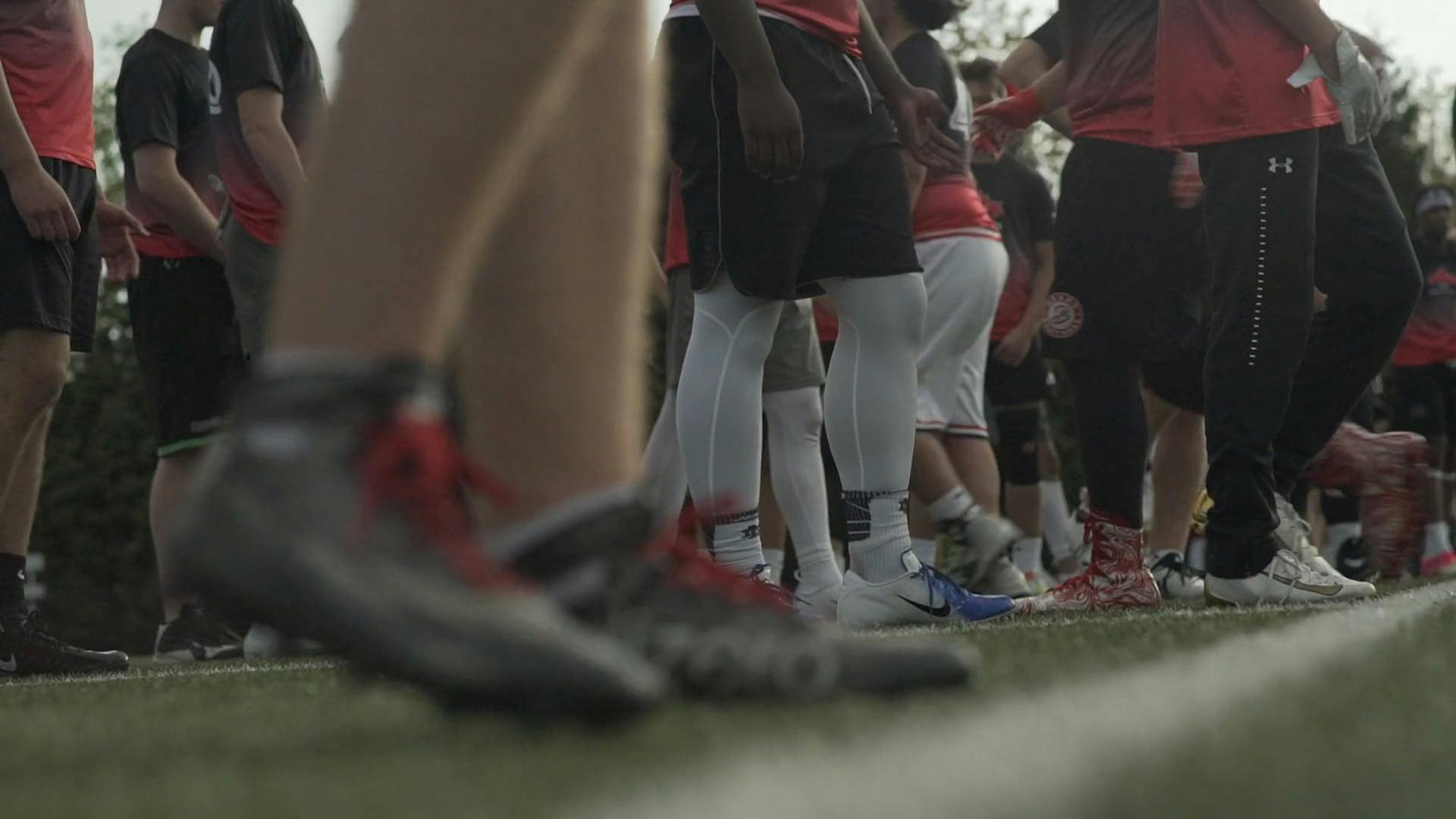 Low Angle Shot of Football Players Practicing Free Stock Video Footage ...