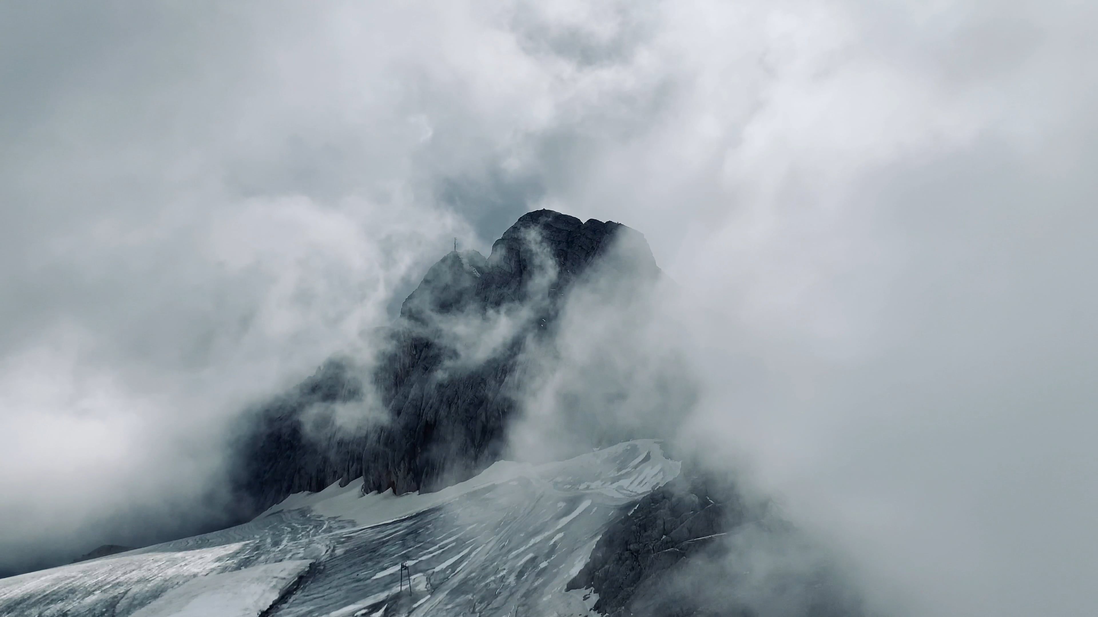 Strong Winds Blowing On The Mountain Top Free Stock Video Footage ...
