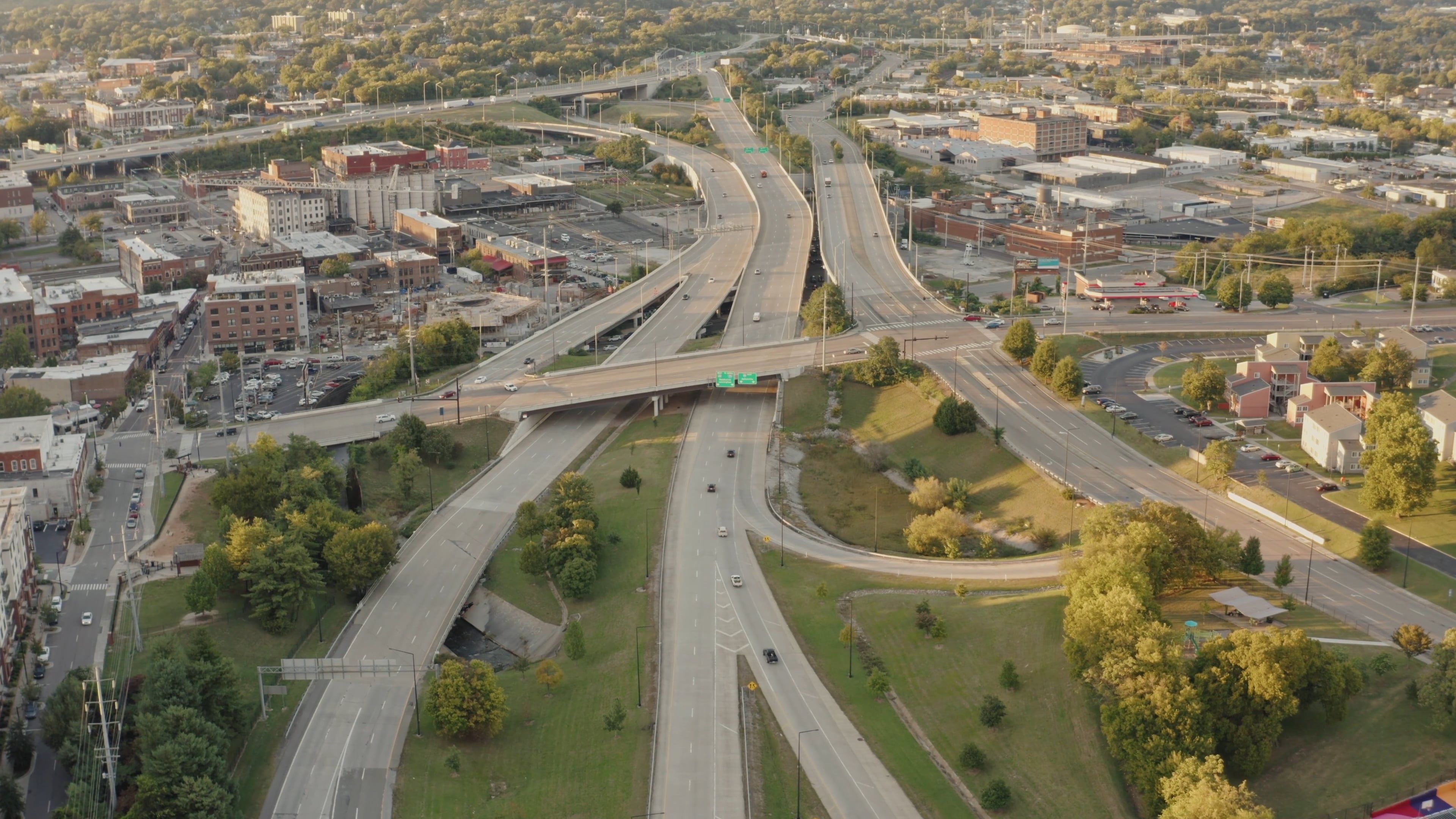 Aerial View of Highway Traffic · Free Stock Video