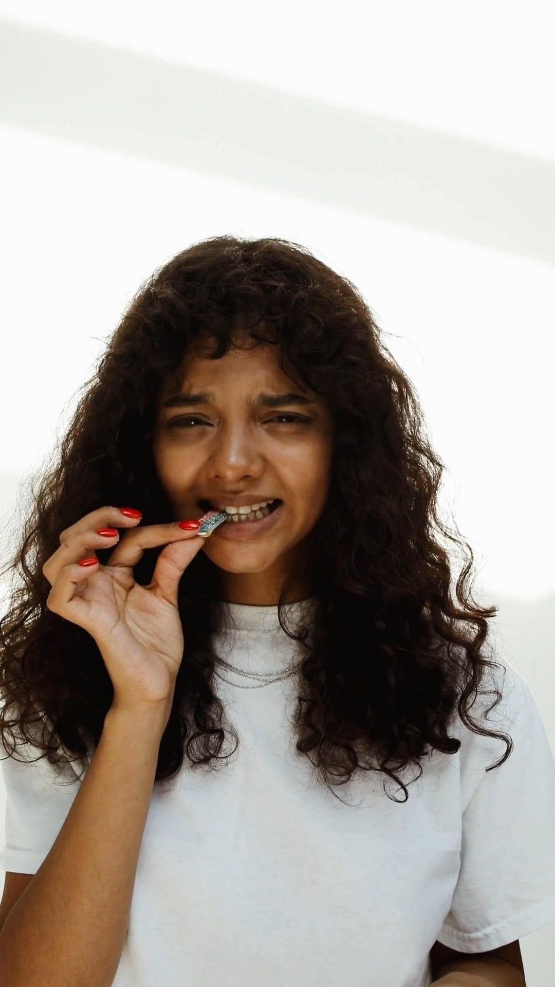 Woman Eating Gummies · Free Stock Video