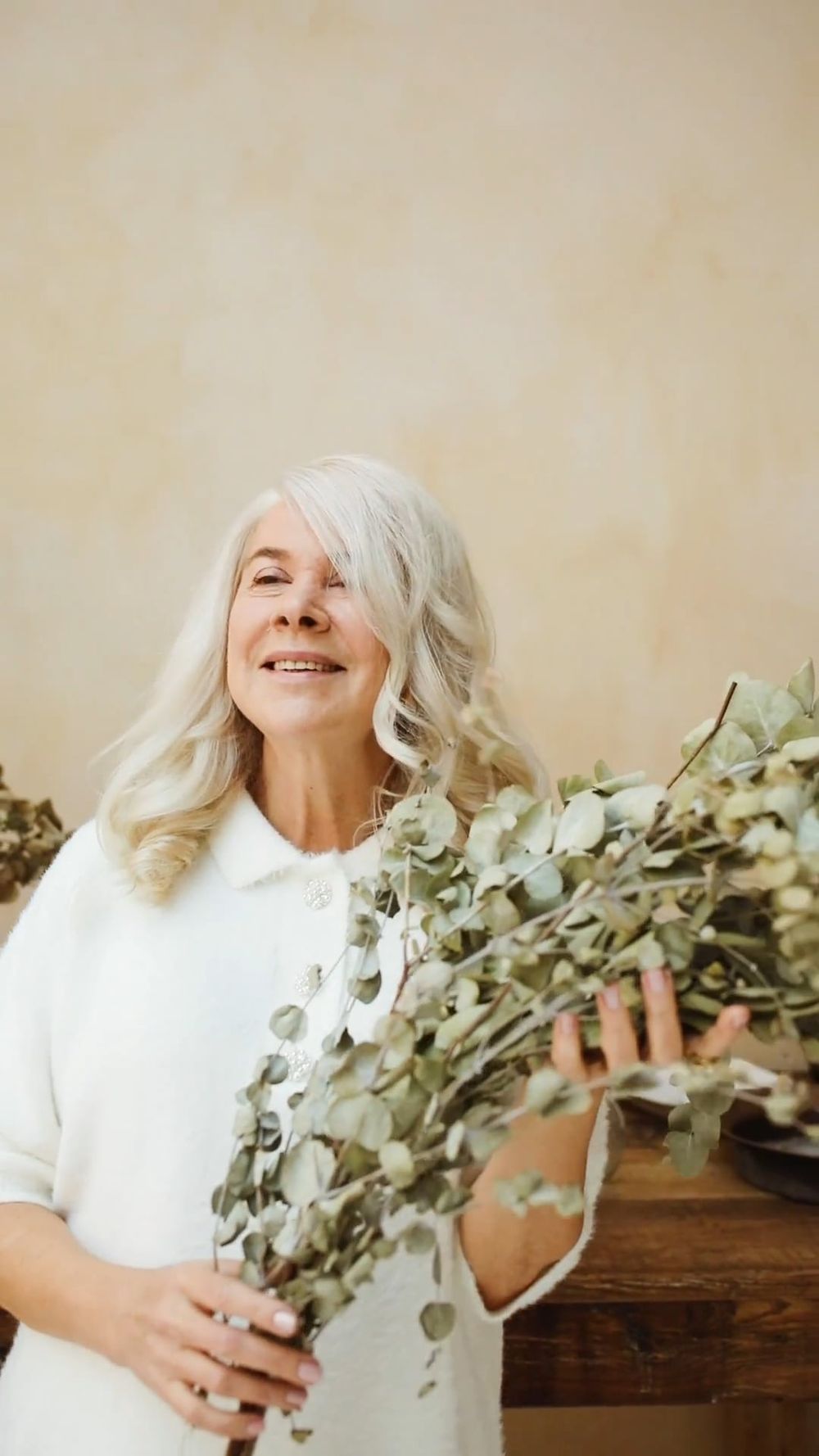 Elderly Woman Holding A Plant Free Stock Video Elderly Woman Holding A Plant Free Stock Video