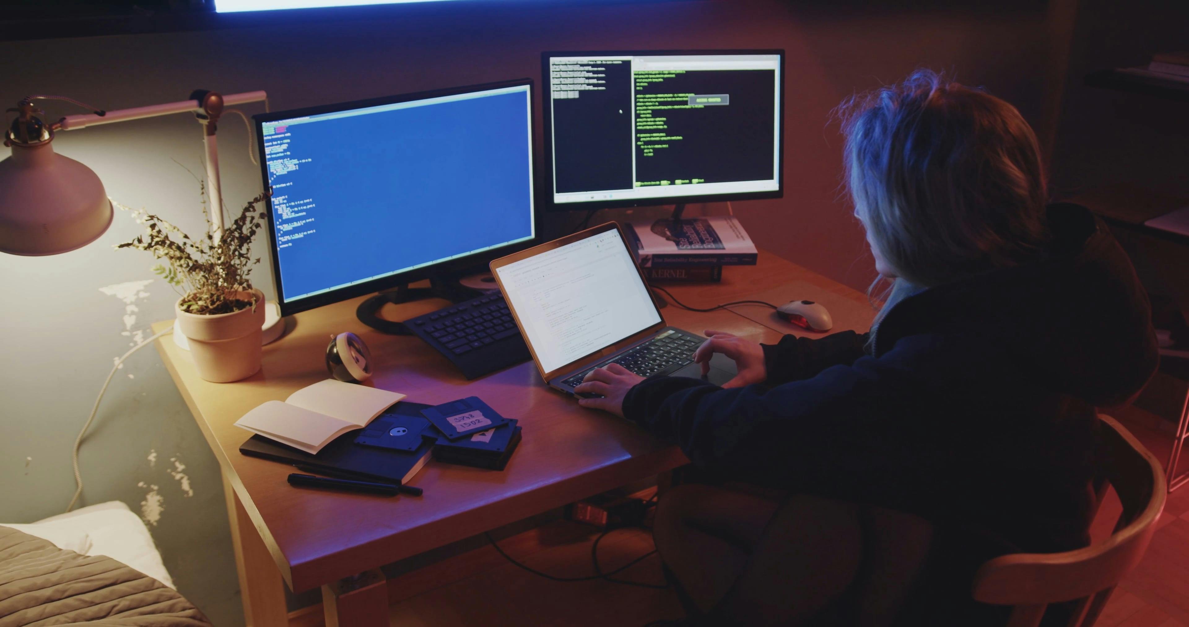 A Female Coder Busy with her Work · Free Stock Video