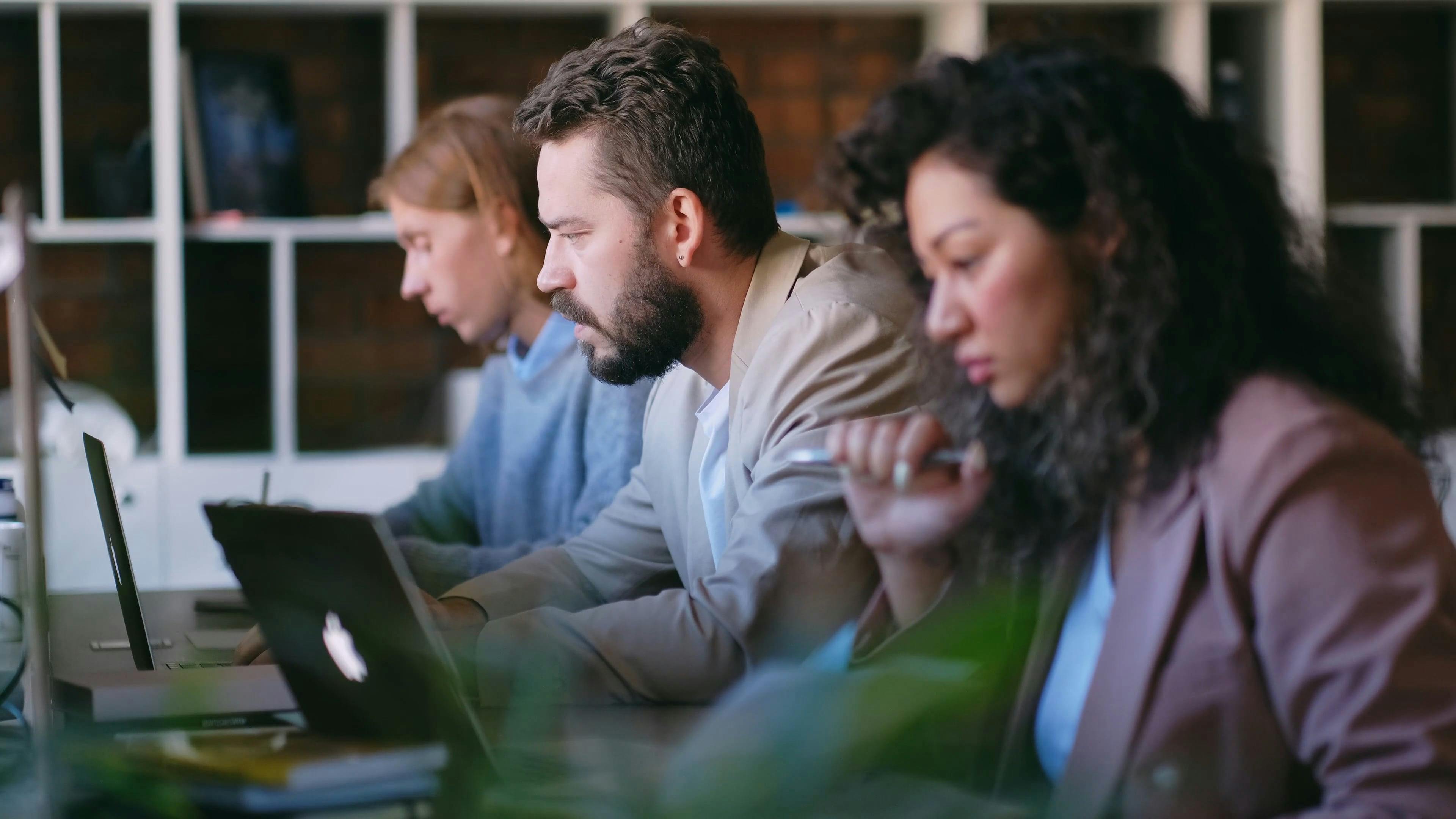 People In Full Focus On Their Work Free Stock Video Footage, Royalty ...