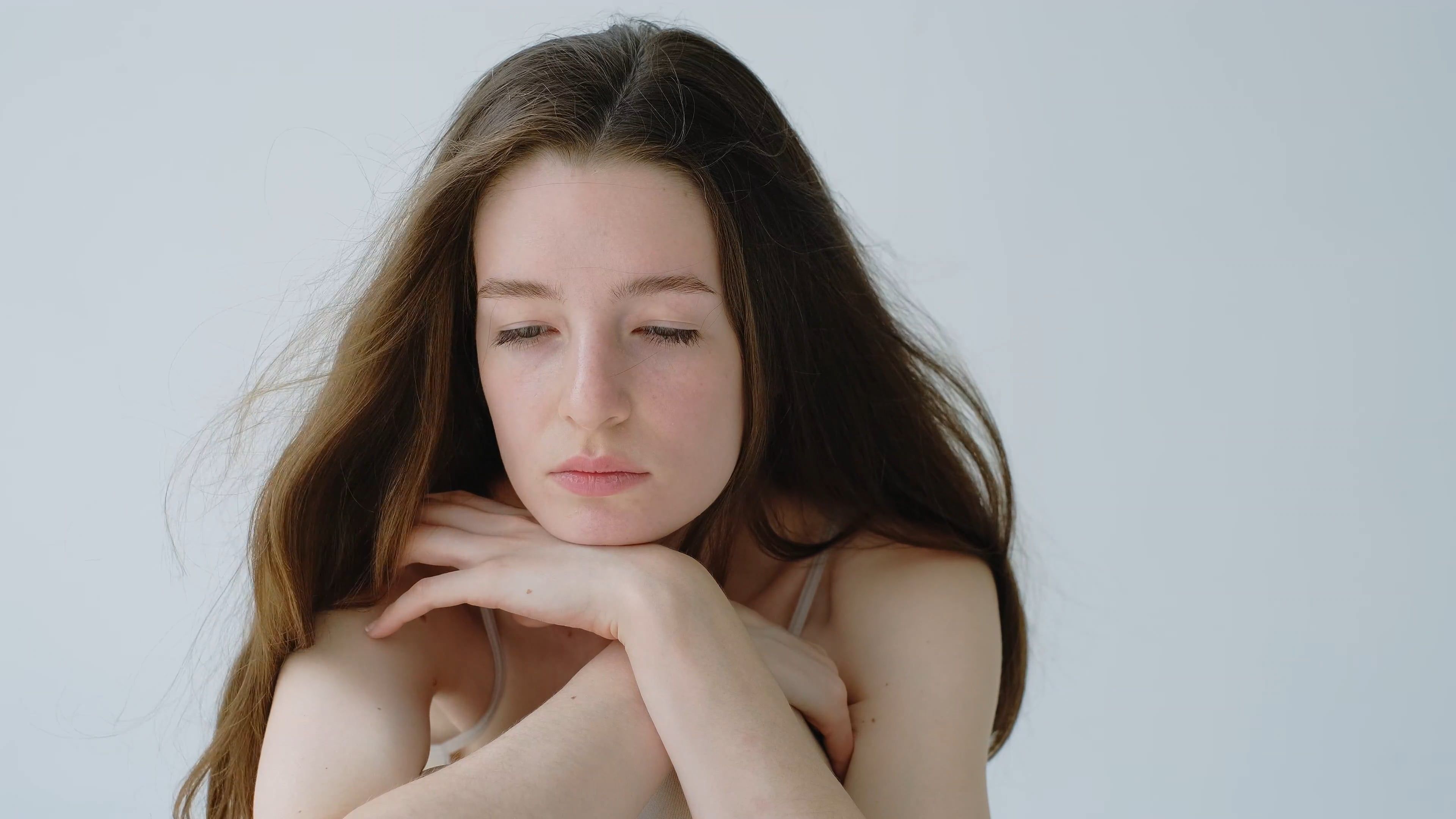 A Beautiful Woman Looking Depressed · Free Stock Video