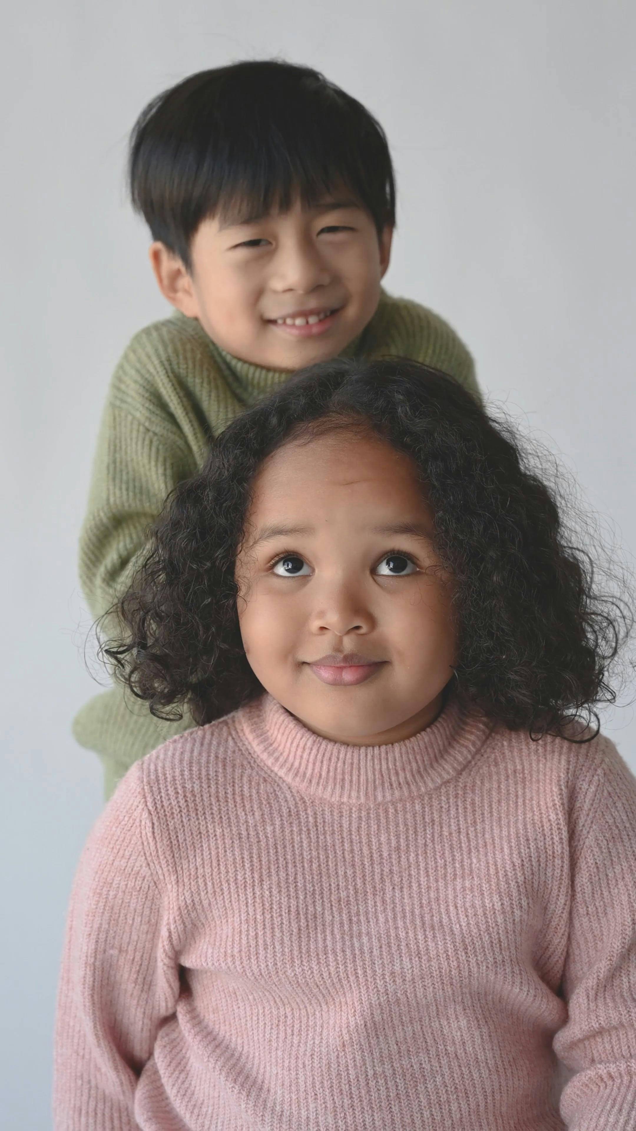 Two Kids Smiling In Front of the Camera Free Stock Video Footage ...