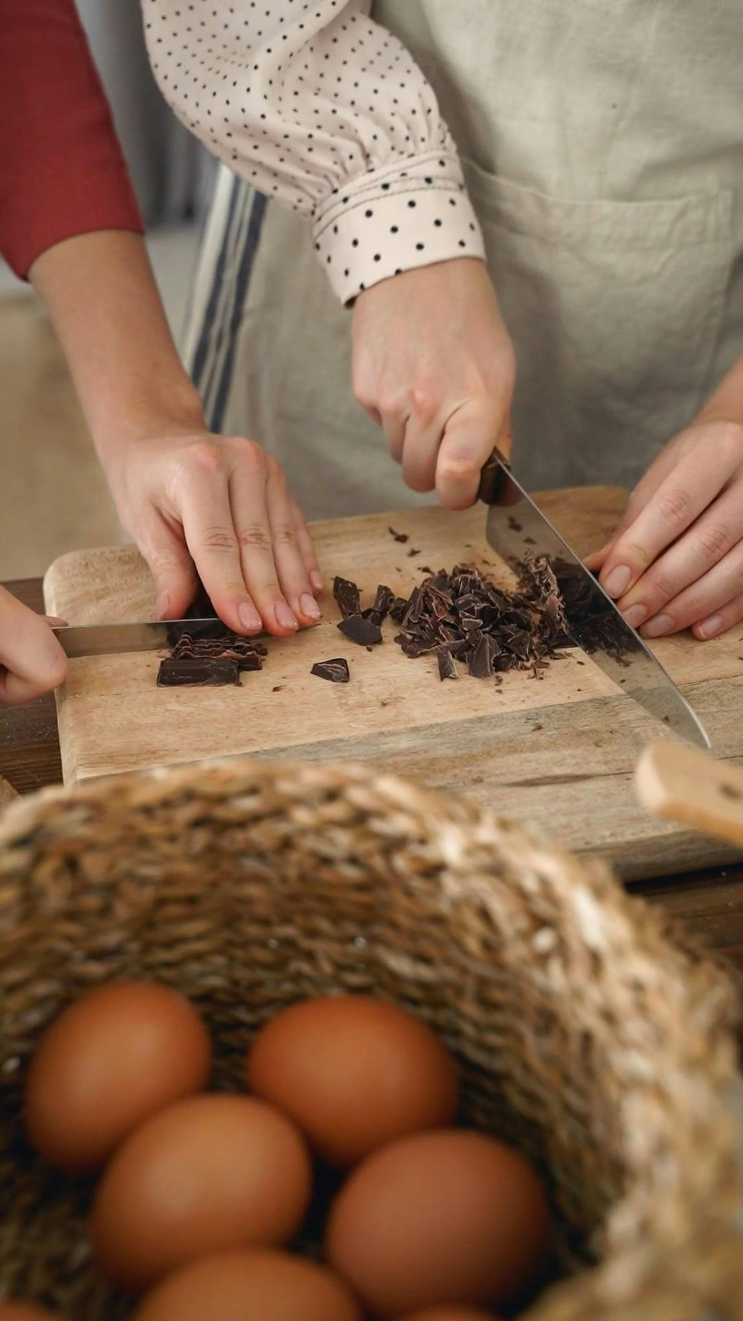 People Cutting Chocolate Bars Into Pieces Free Stock Video Footage ...
