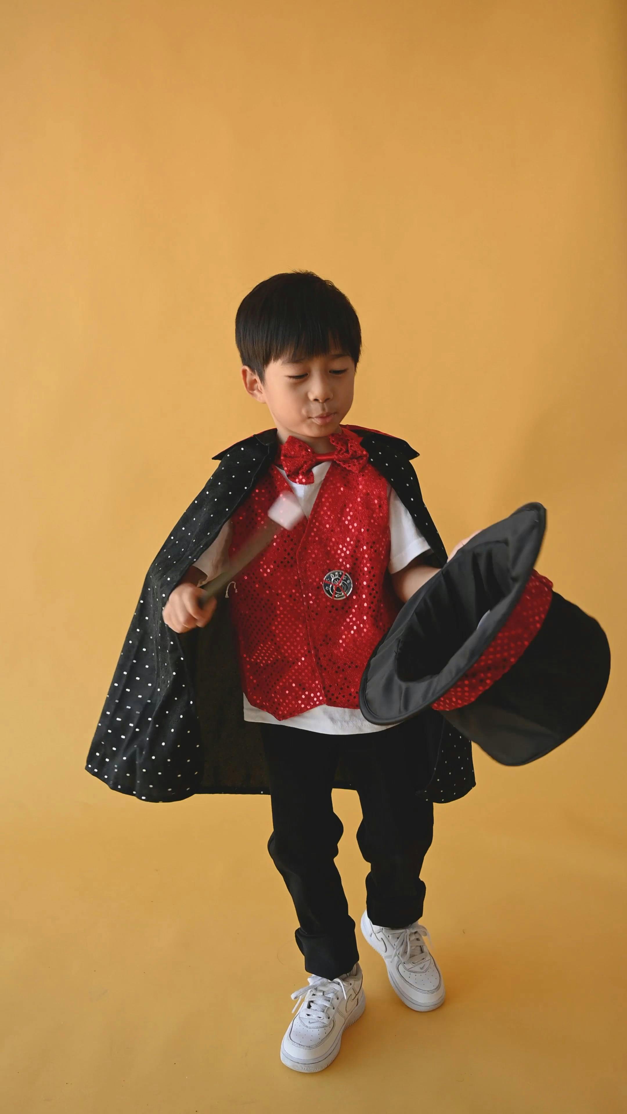 Little Kid Wearing A Magician Costume Free Stock Video Footage, Royalty ...