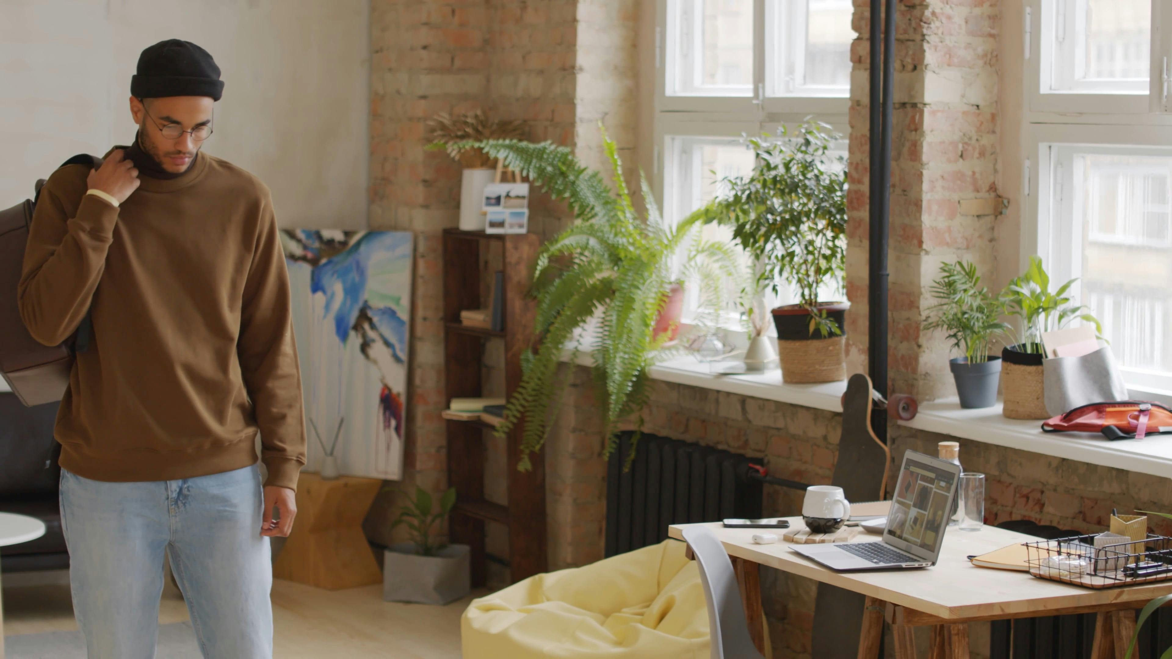 A Young Man Standing Inside His Home · Free Stock Video