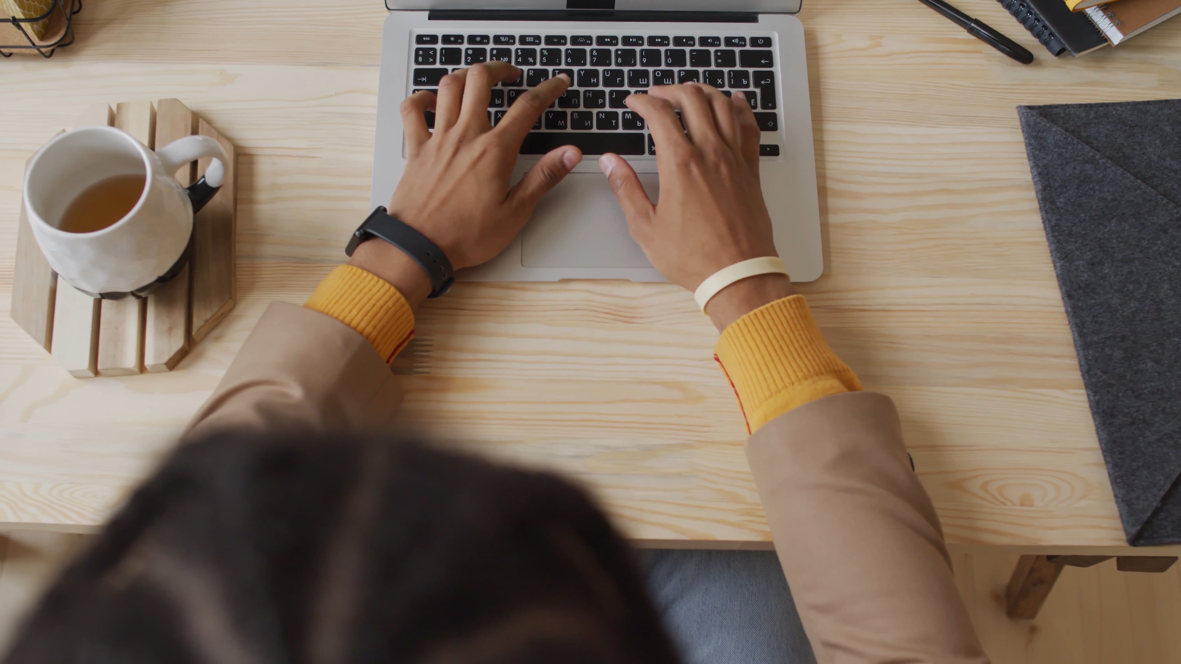 A Man Typing On A Laptop Keyboard · Free Stock Video