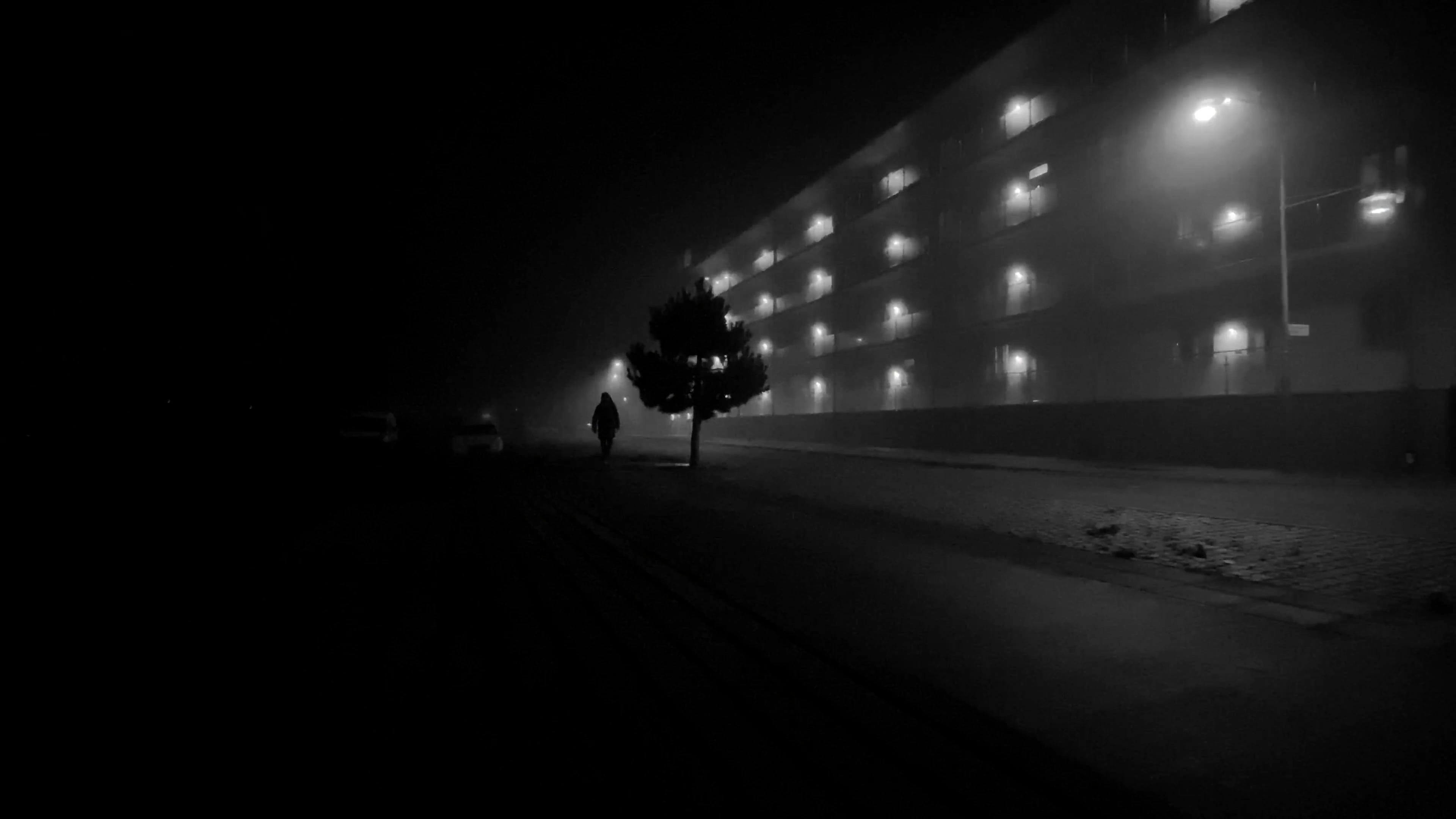 Man Walking in the Dark · Free Stock Video