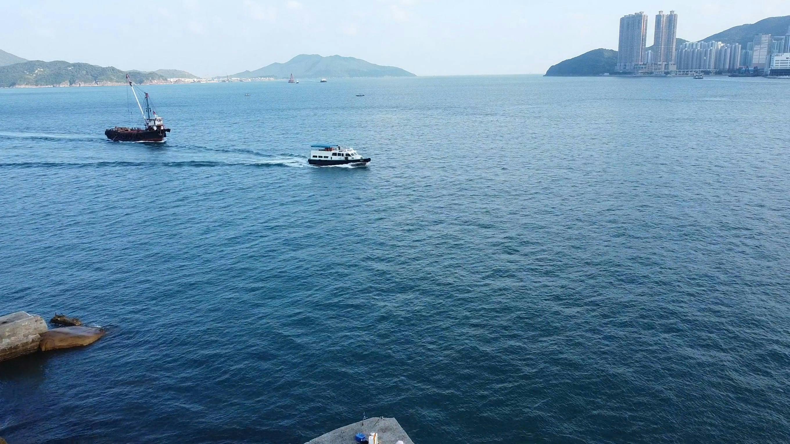 Drone Footage of a Boats Sailing on the Sea Free Stock Video Footage ...