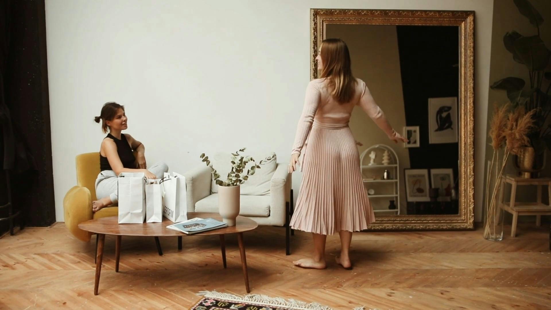 Woman Showing Off Her Dress · Free Stock Video