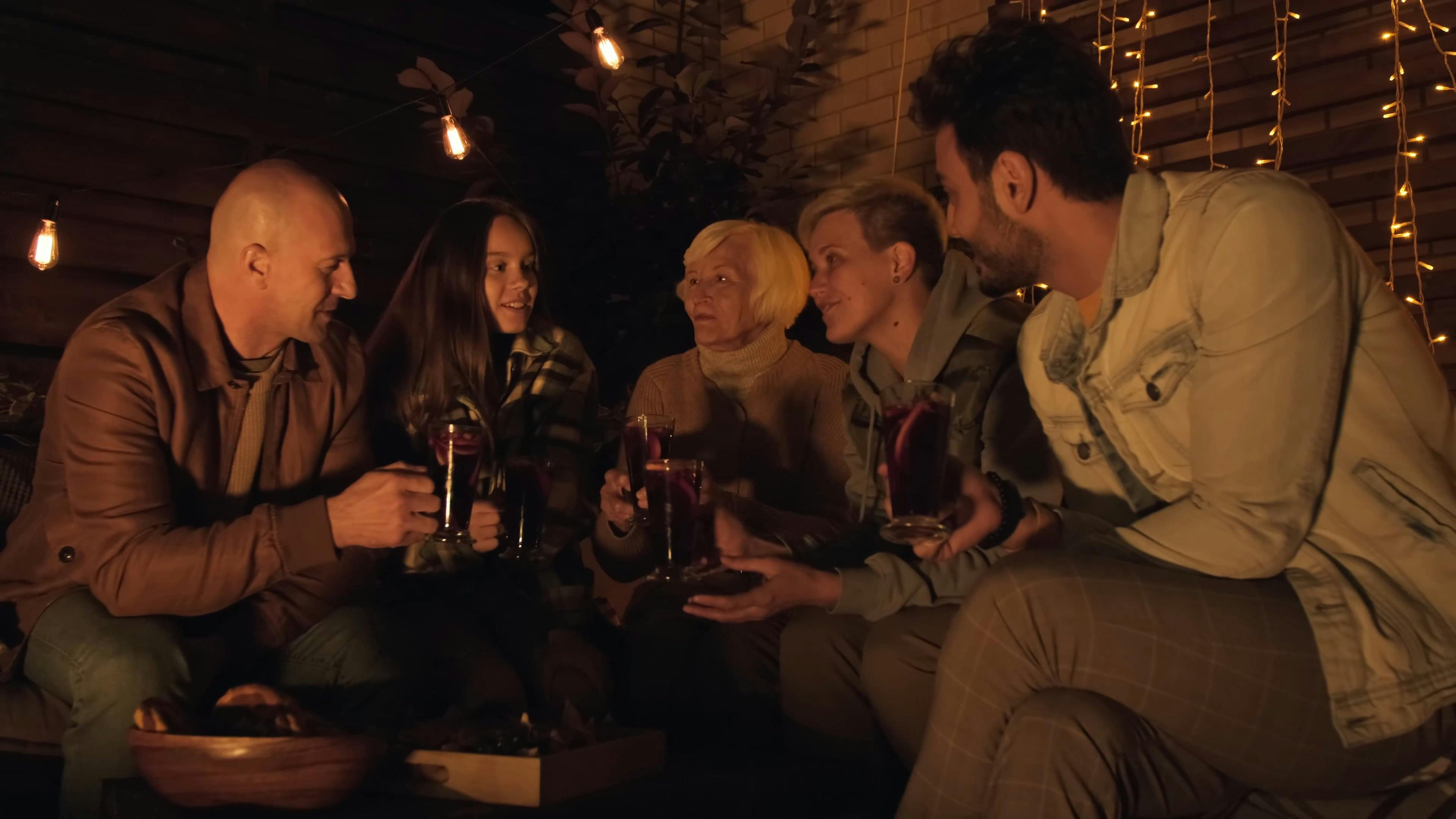 Happy Family Talking at a Dinner Table Free Stock Video Footage ...