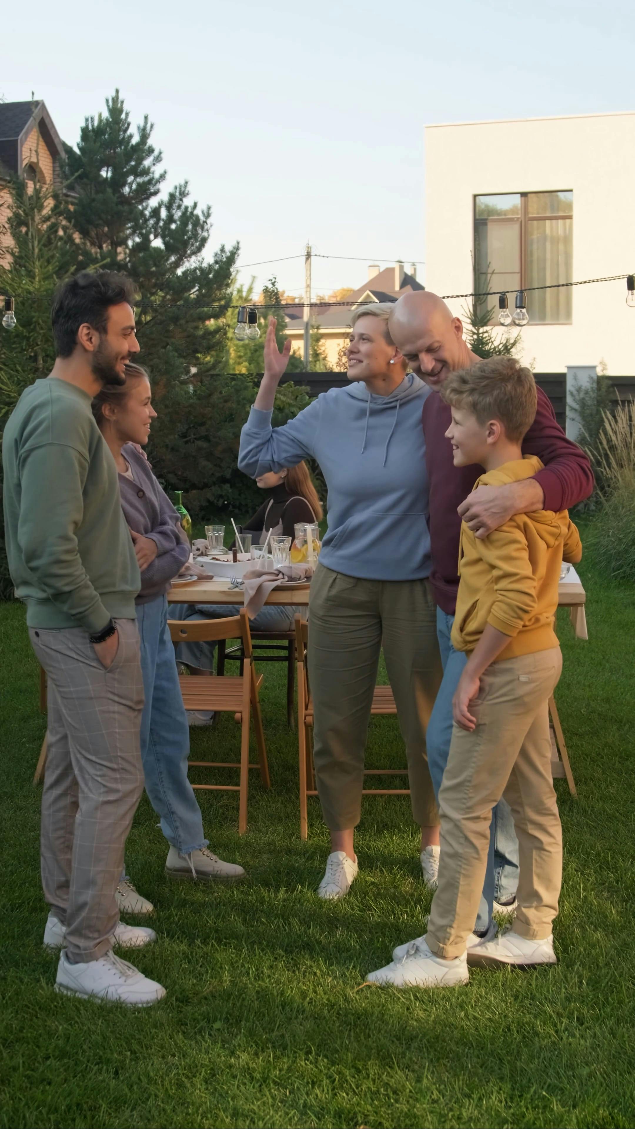 Happy Family Talking at a Dinner Table Free Stock Video Footage ...