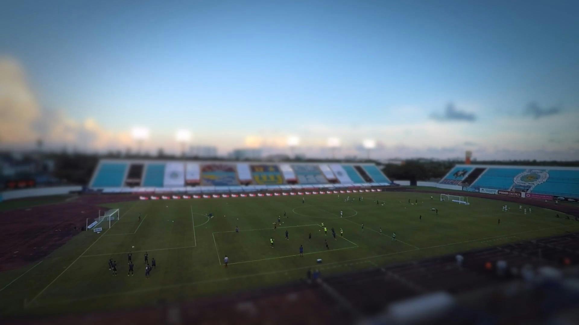 Time-Lapse Video of Soccer Players Warming Up and Playing Football in ...