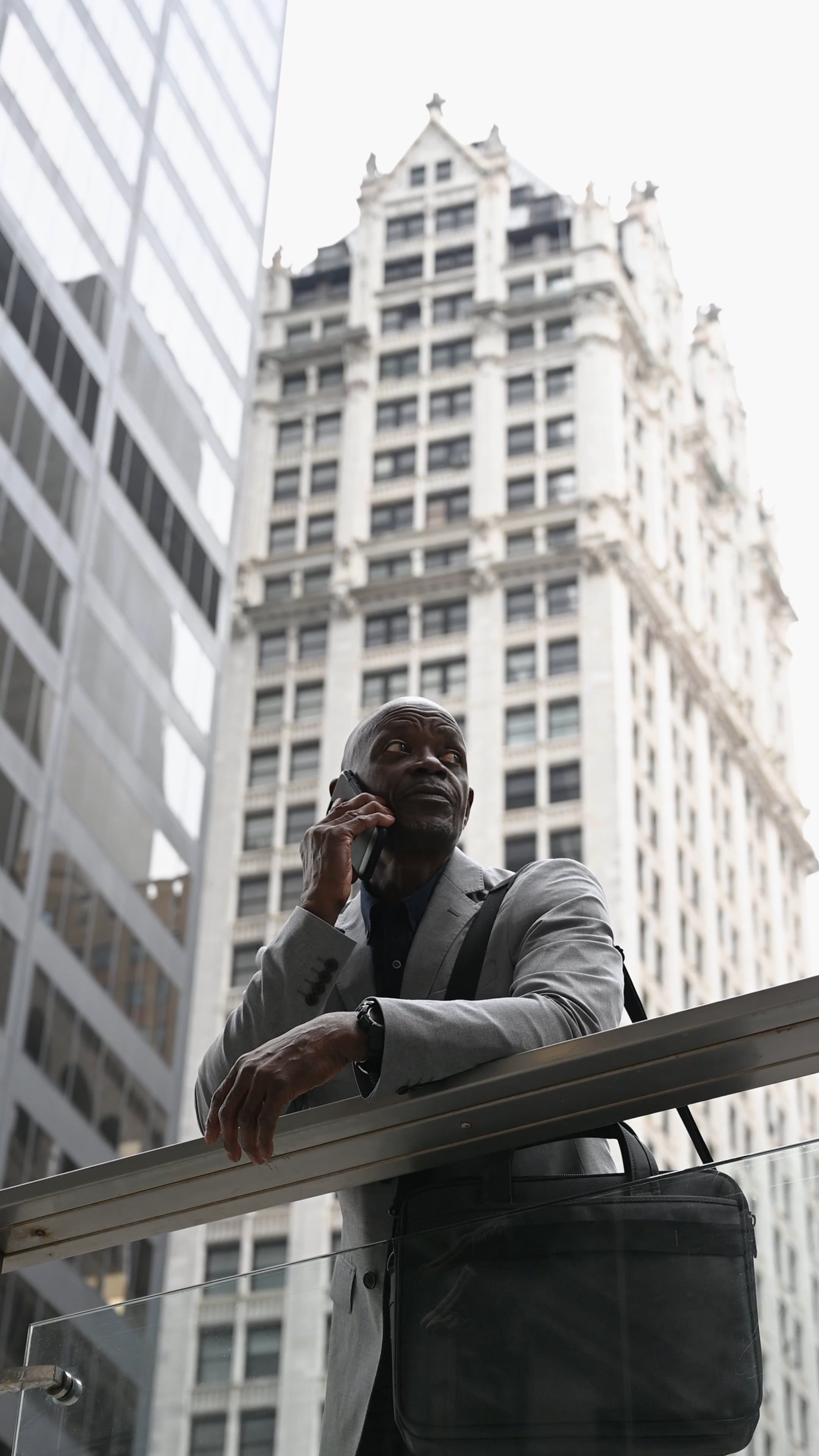 Low-Angle Shot of a Man Talking on Cellphone Free Stock Video Footage ...