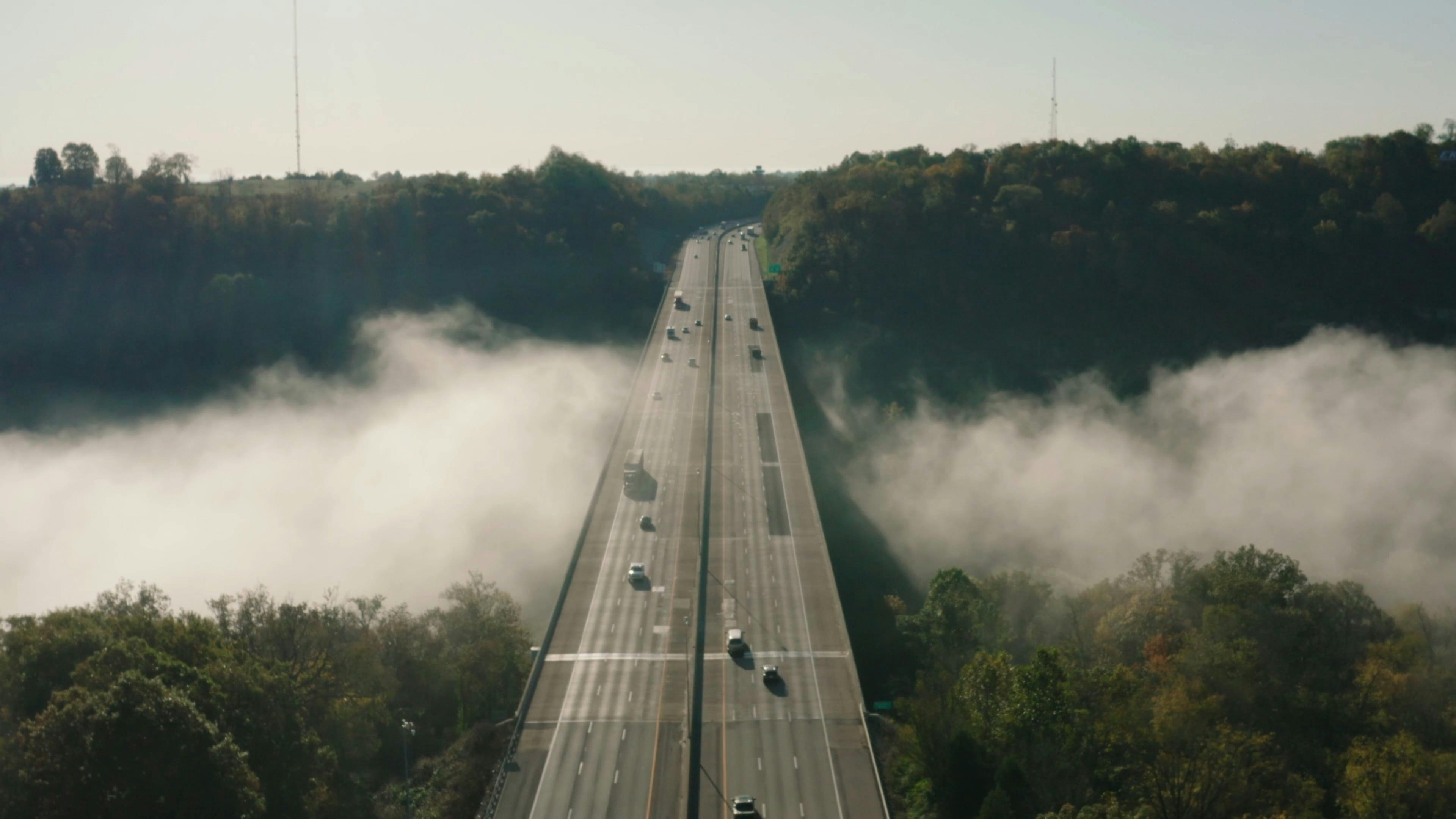 Highway with Clouds and Nature · Free Stock Video