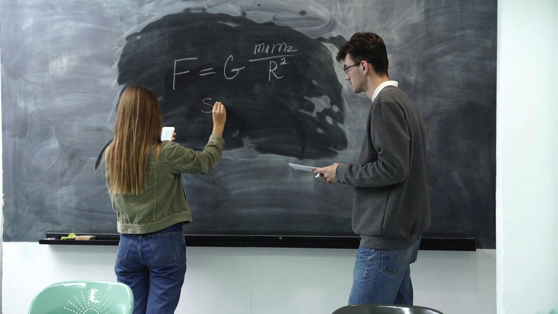 A Woman Writing on the Blackboard Free Stock Video Footage, Royalty ...