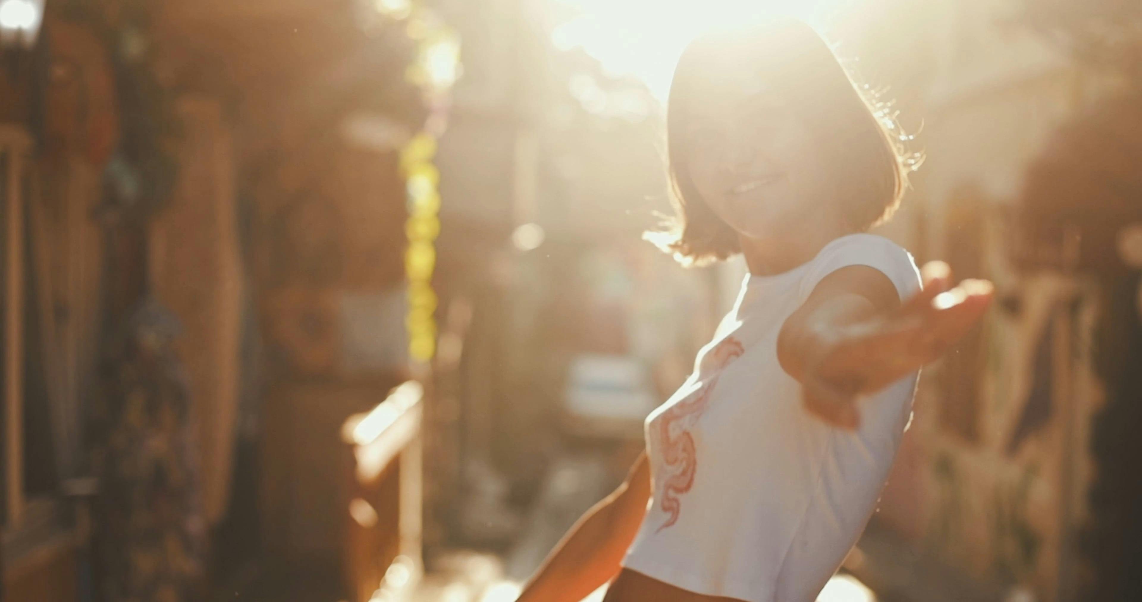 A Woman Extending Her Arm While Walking · Free Stock Video