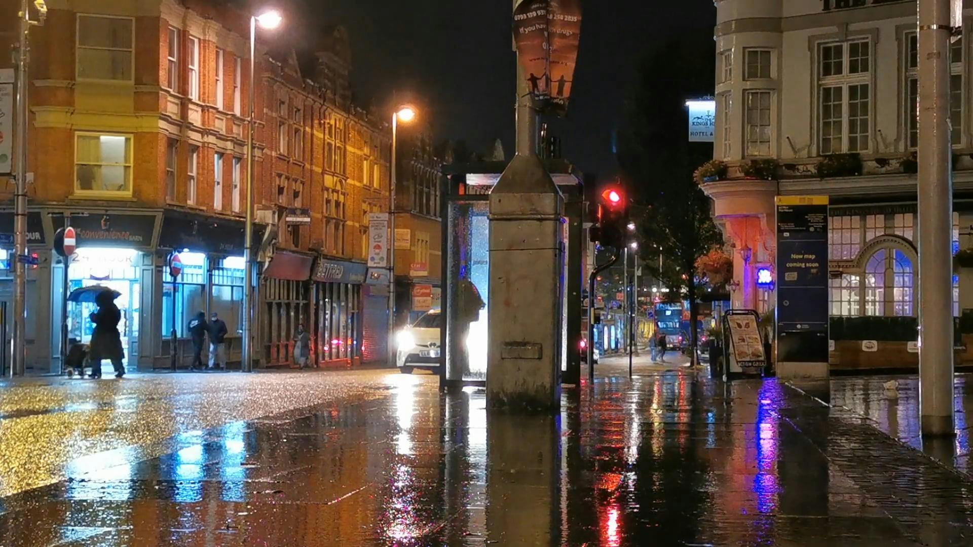 City in a Rainy Night · Free Stock Video