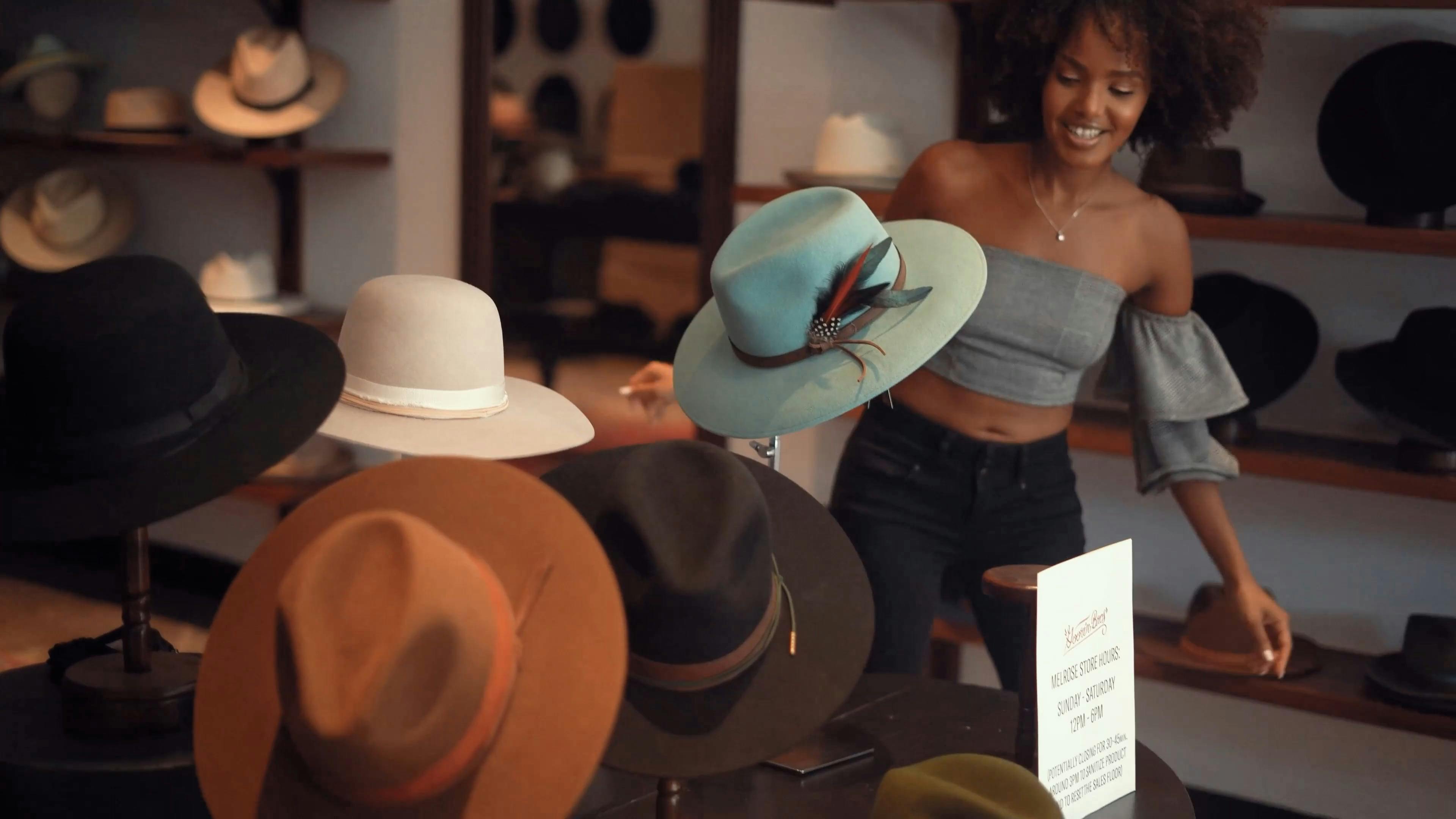 Woman Choosing a Hat Free Stock Video Footage, Royalty-Free 4K & HD ...