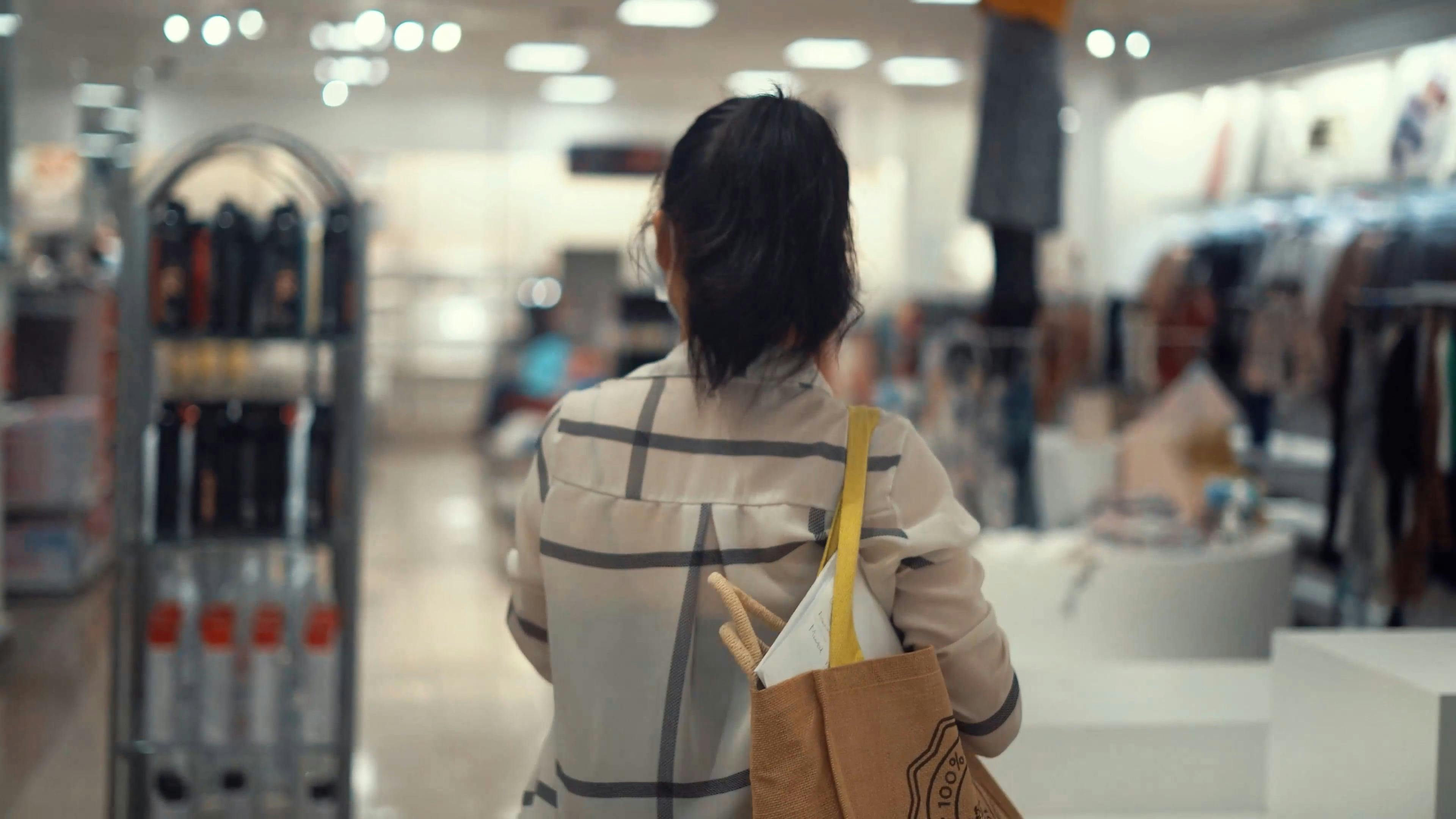 Woman Walking Inside a Store Free Stock Video Footage, Royalty-Free 4K ...