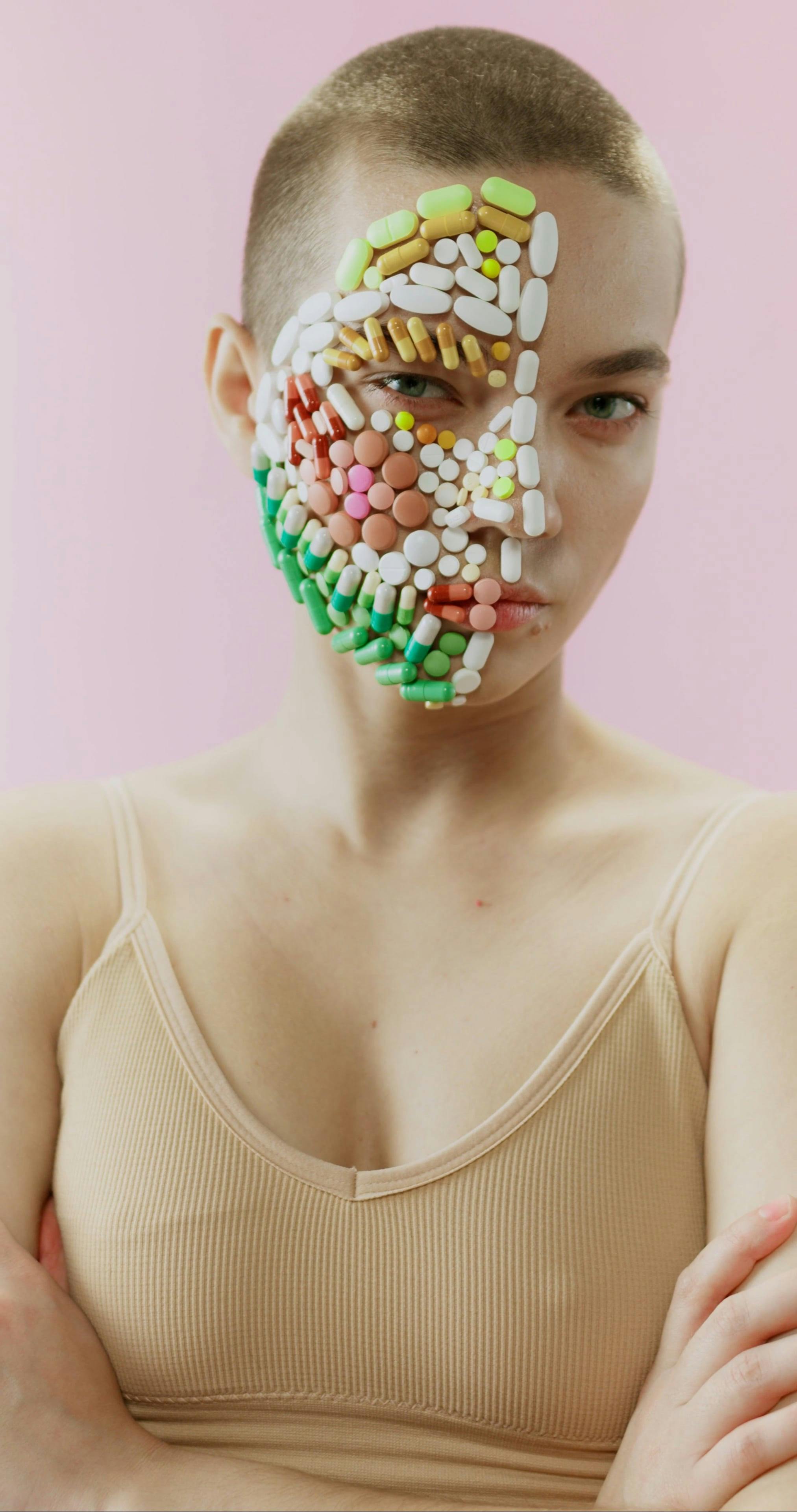 Girl with Pills in the Face Modeling Free Stock Video Footage, Royalty ...