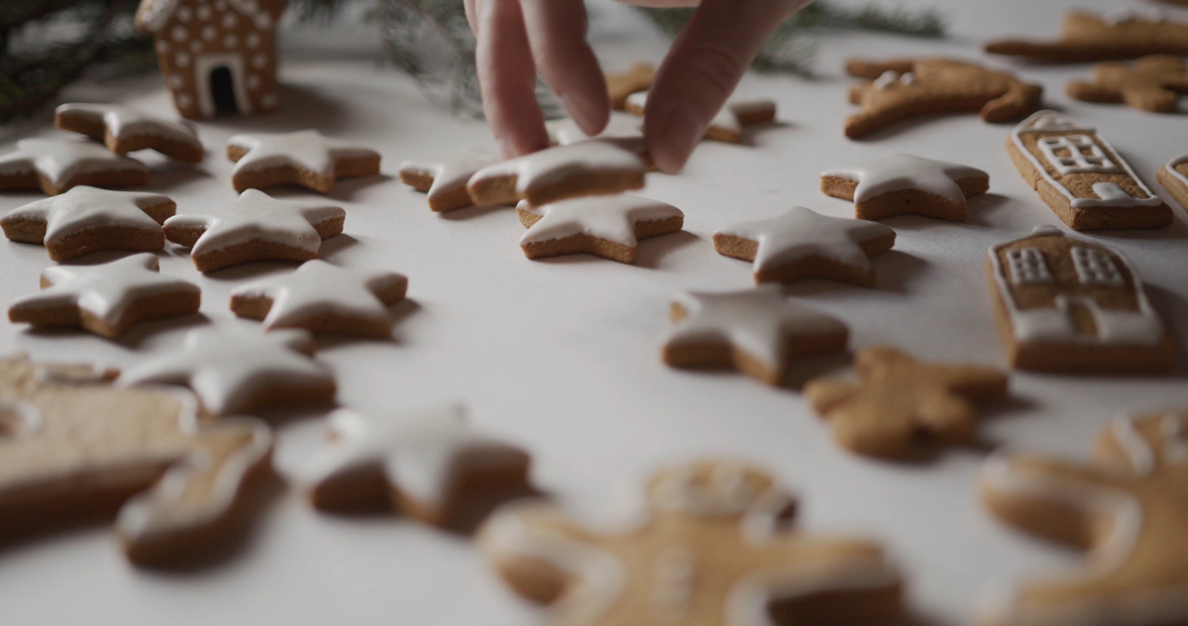 Table Set Up with Gingerbread Cookies · Free Stock Video