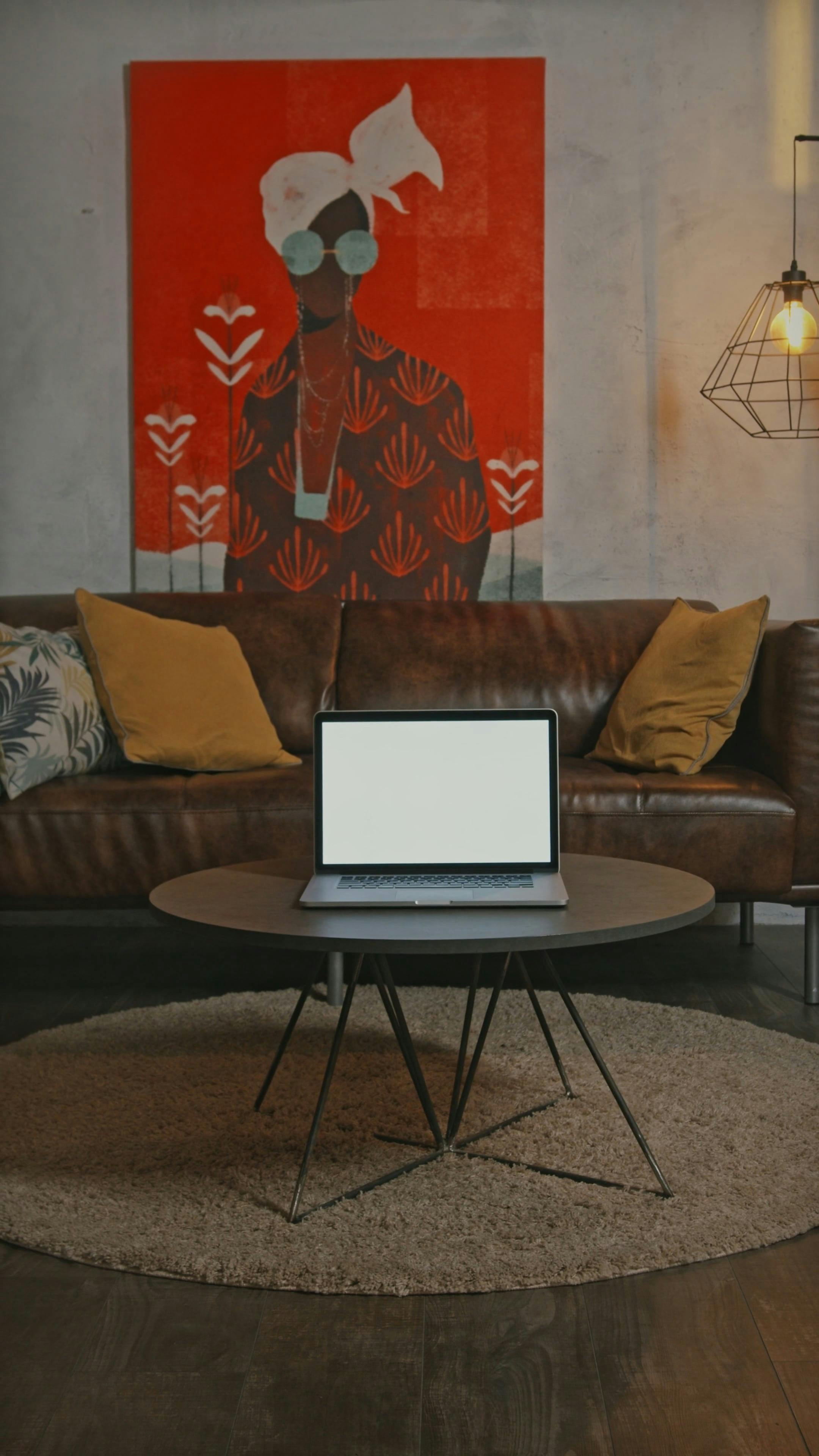 Video of Laptop on a Round Table Free Stock Video Footage, Royalty-Free ...