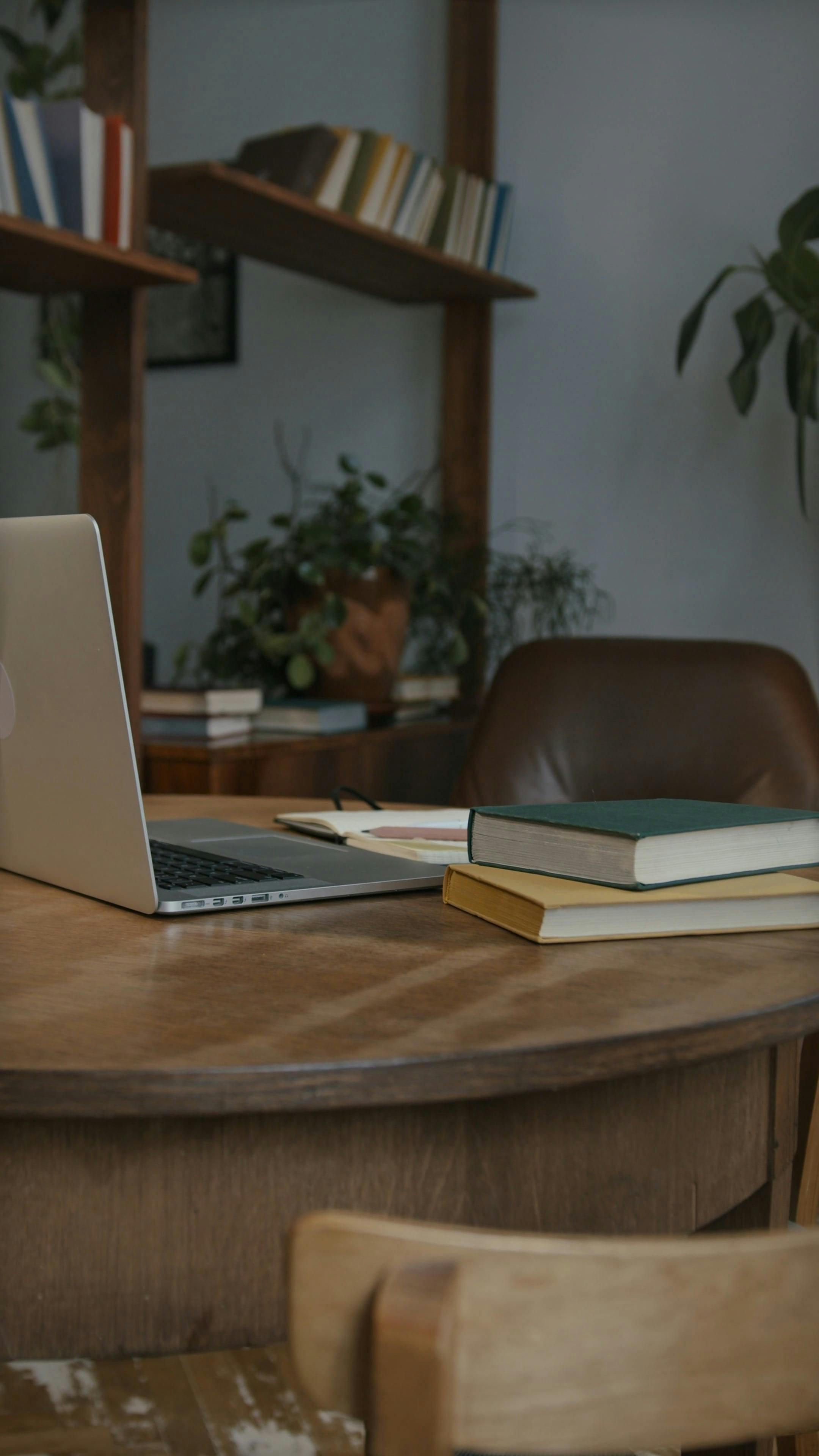 Video of Laptop on a Round Table · Free Stock Video