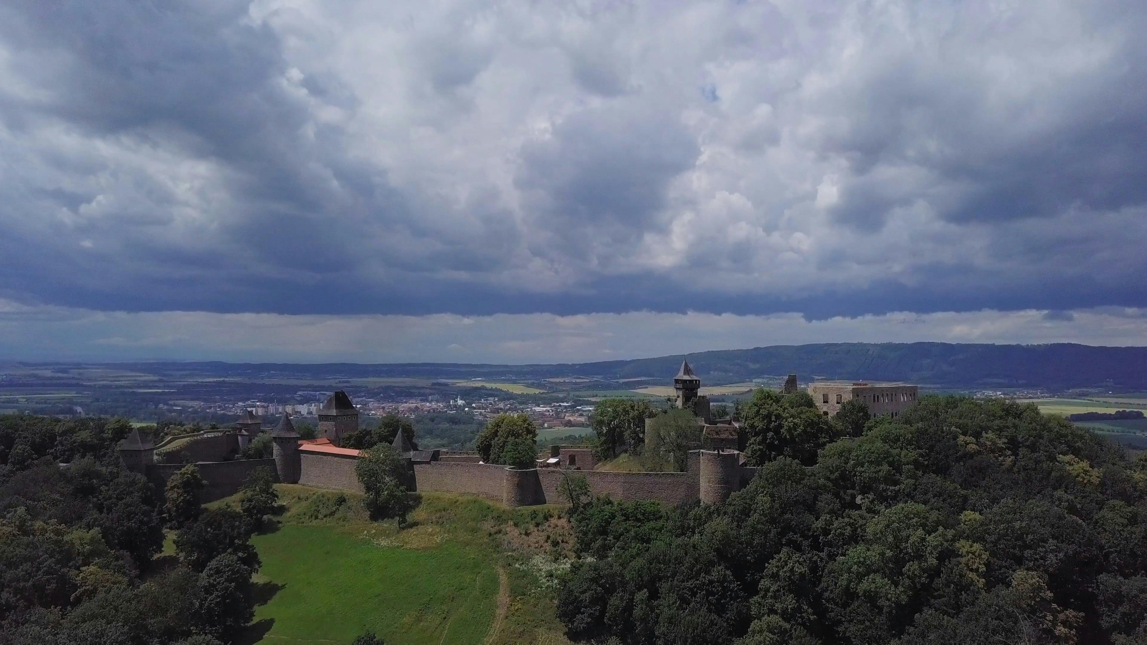 Aerial View of Helfstyn Castle · Free Stock Video