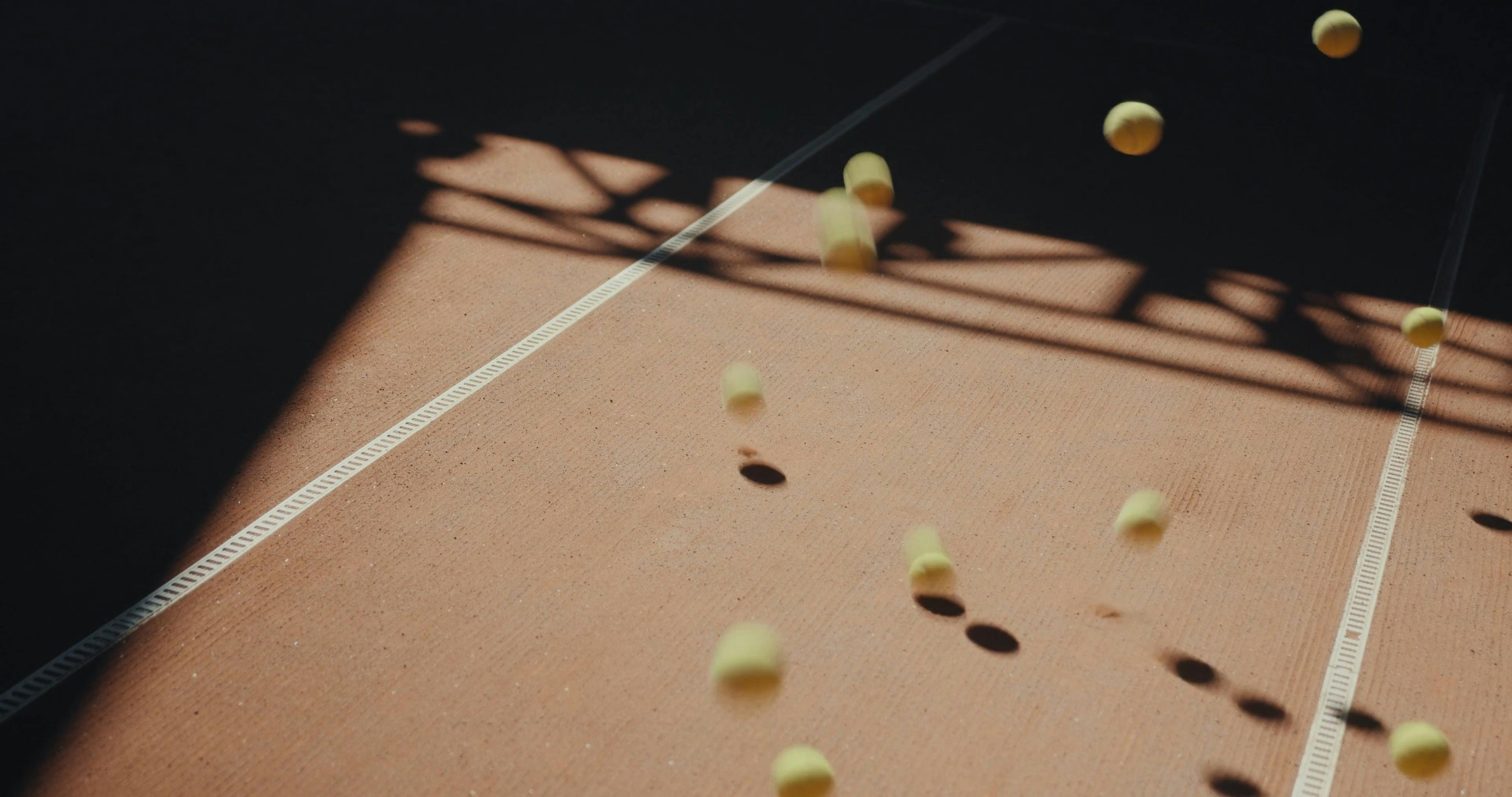 Tennis Balls Bouncing on Clay Court Free Stock Video Footage, Royalty ...