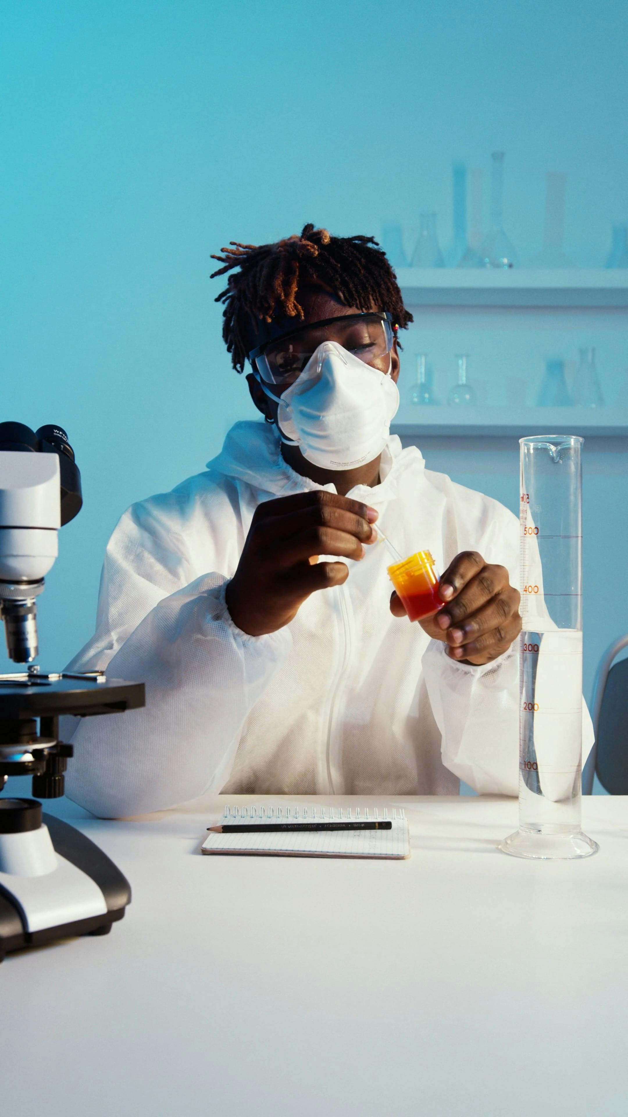 Young Man Working in Laboratory · Free Stock Video
