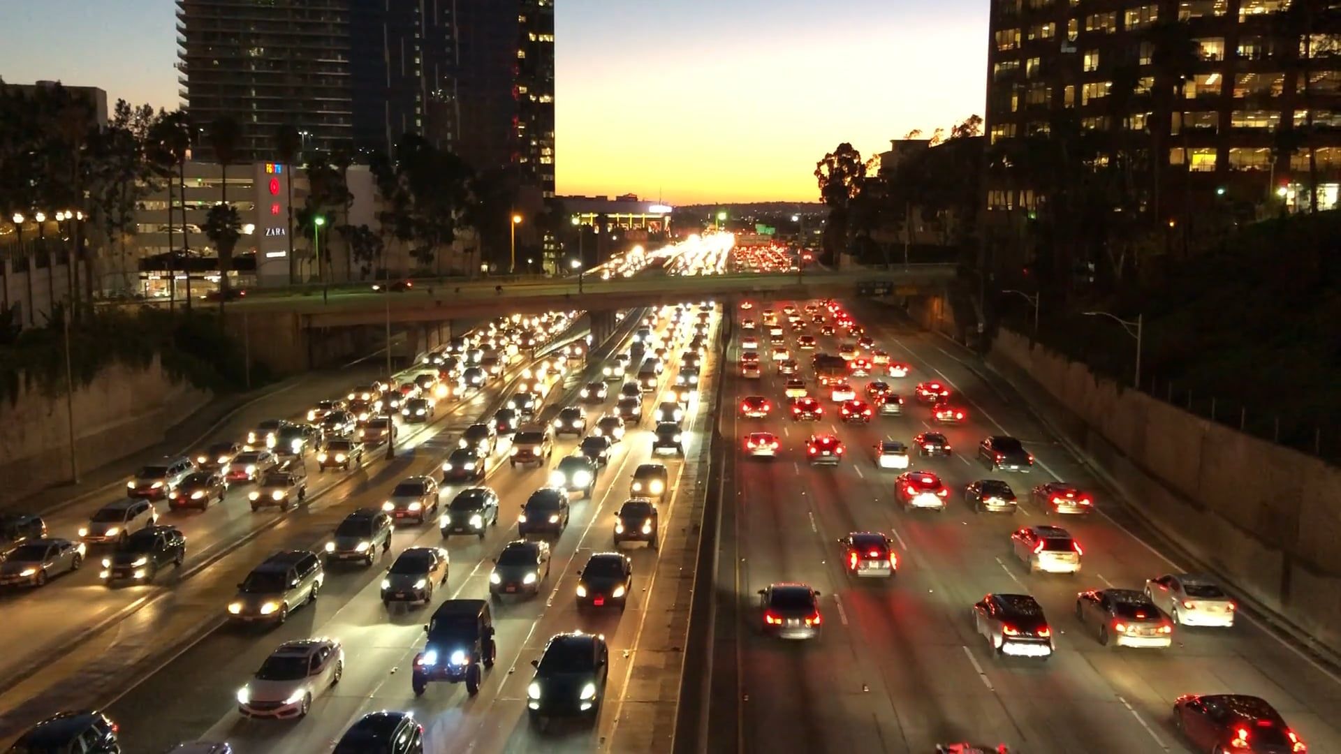 Blurred Video Of Cars Stuck In Traffic Free Stock Video Footage ...