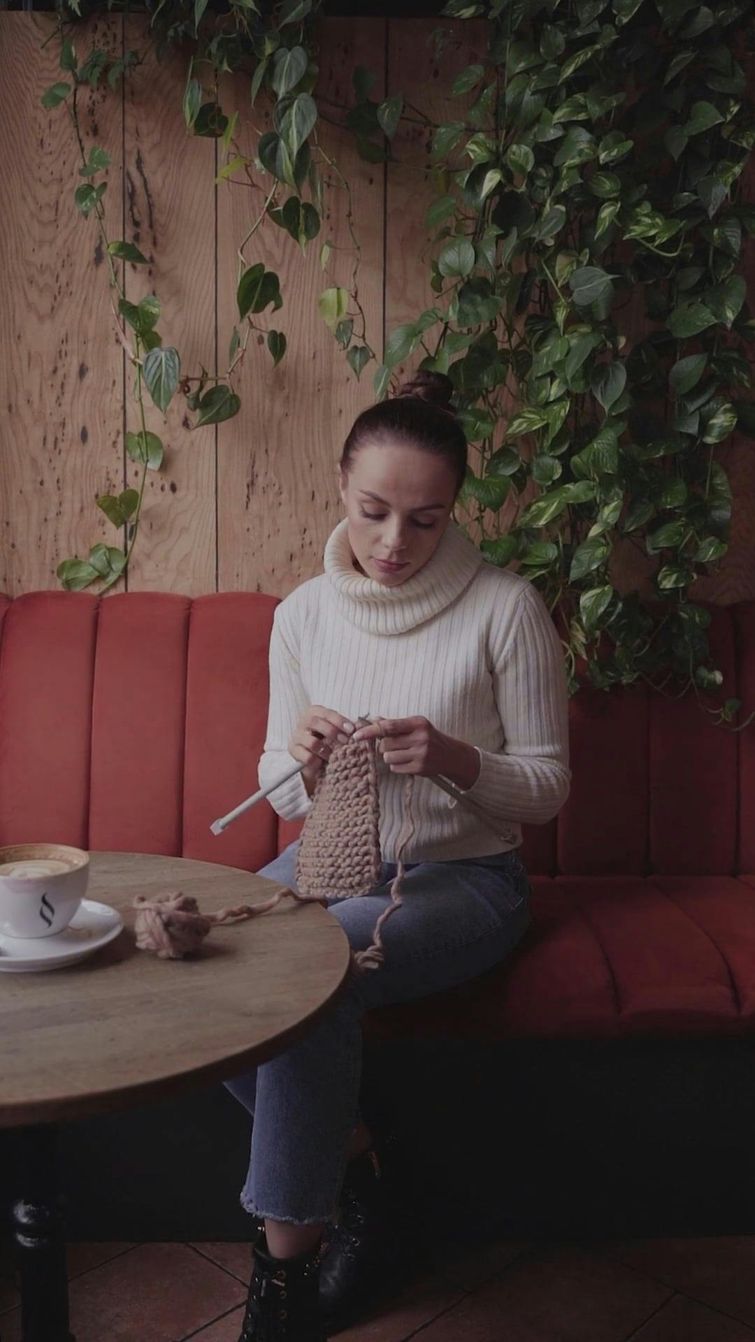 A Woman Knitting Indoors · Free Stock Video