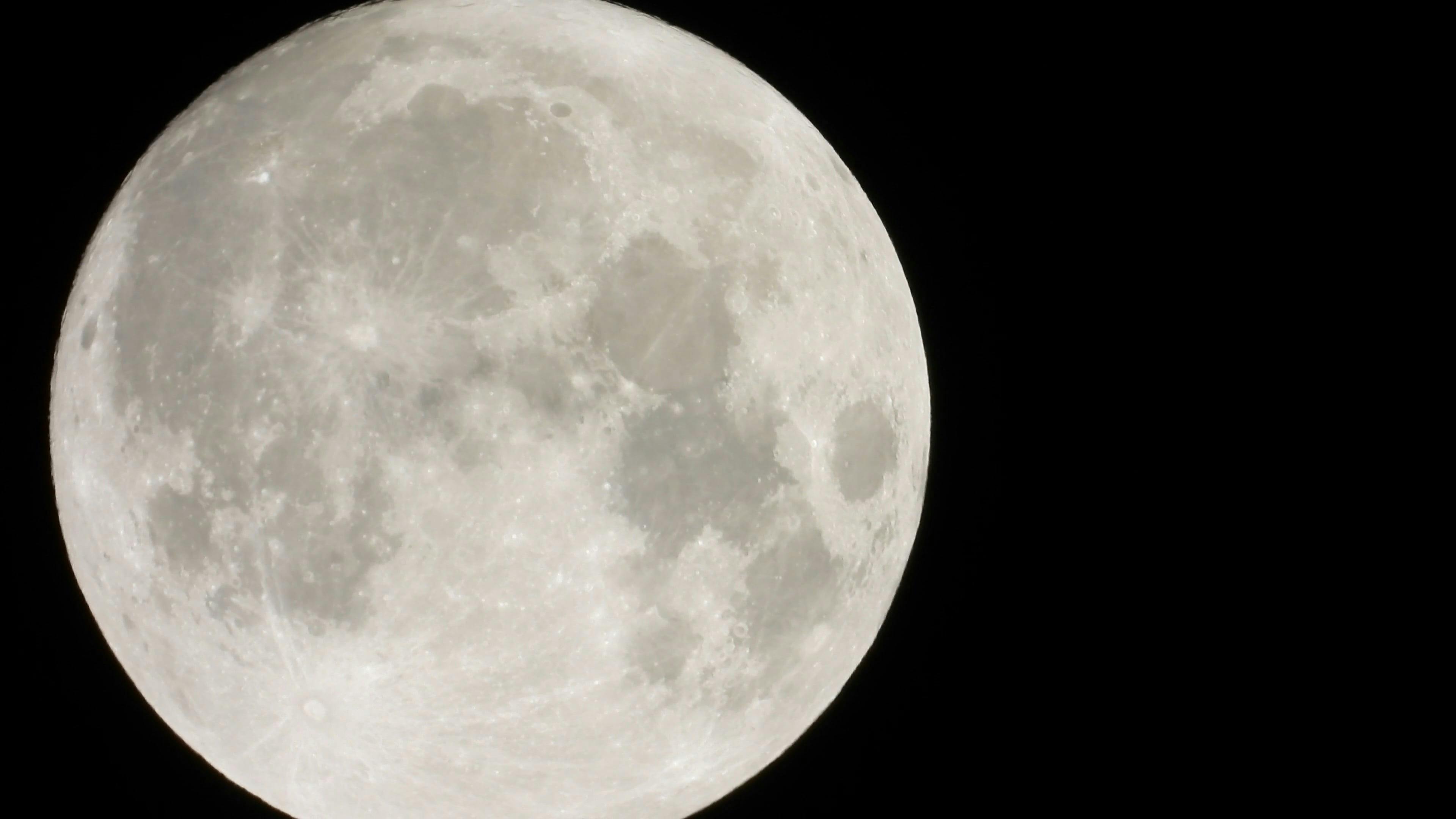 Zoom In Shot Focusing On The Moon's Surface Free Stock Video Footage ...