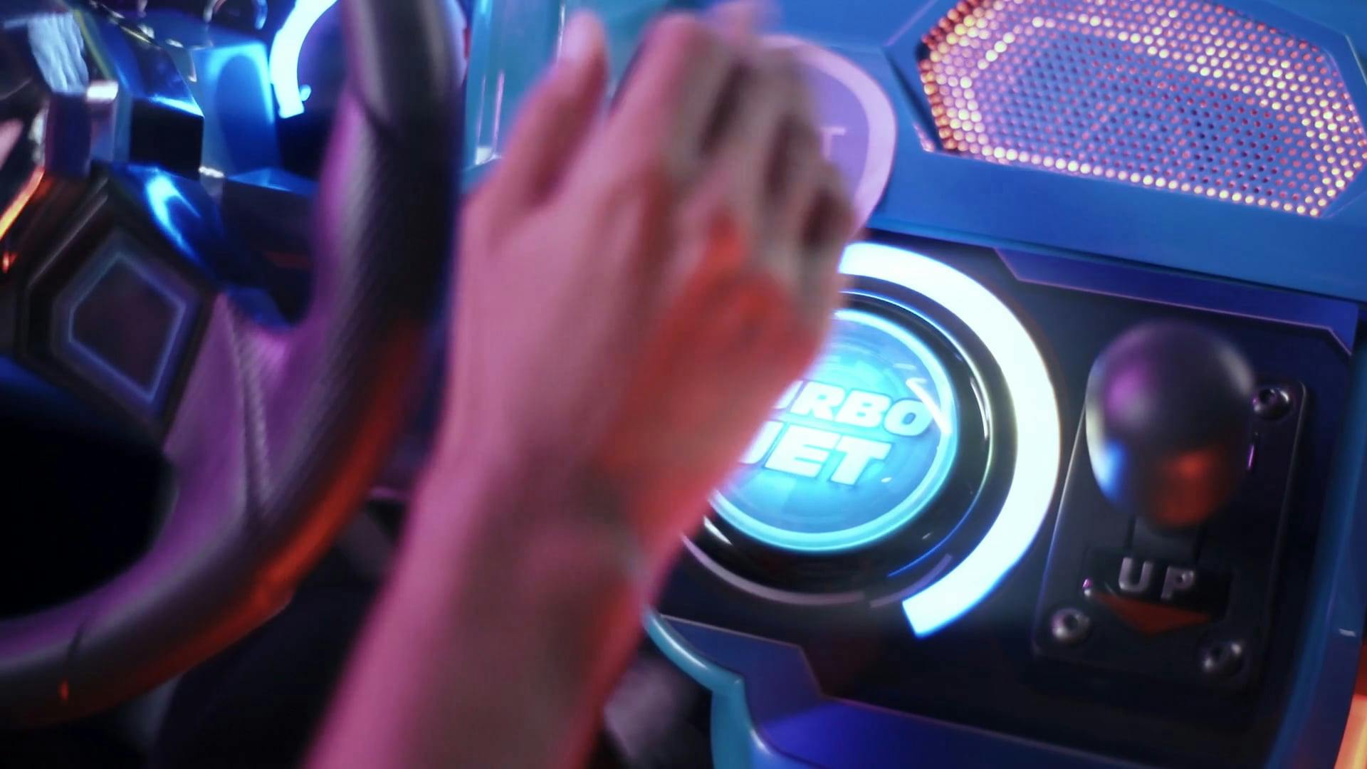 Arcade Racing Car Simulator Close up · Free Stock Video