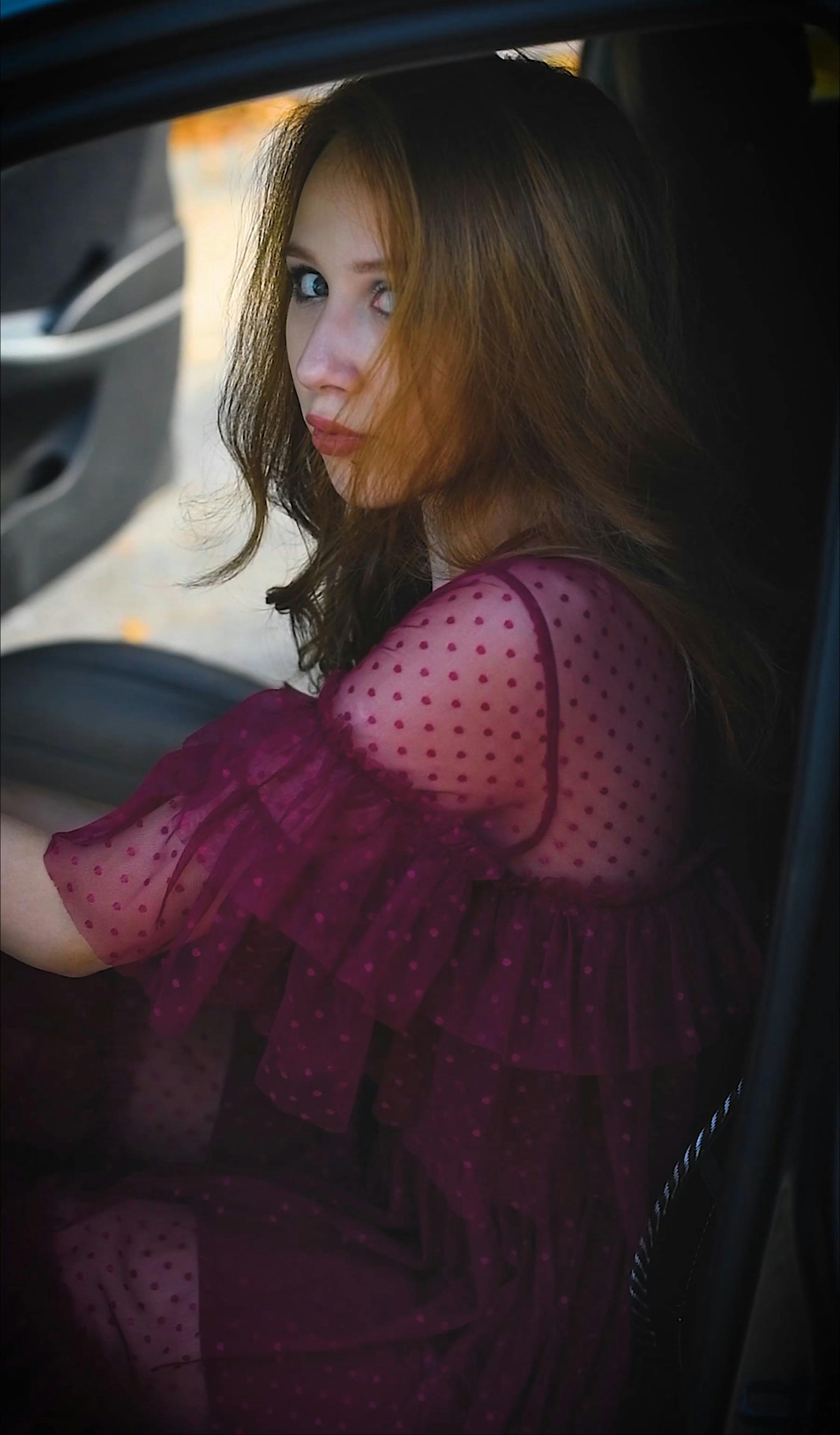 Beautiful Woman Riding a Car · Free Stock Video