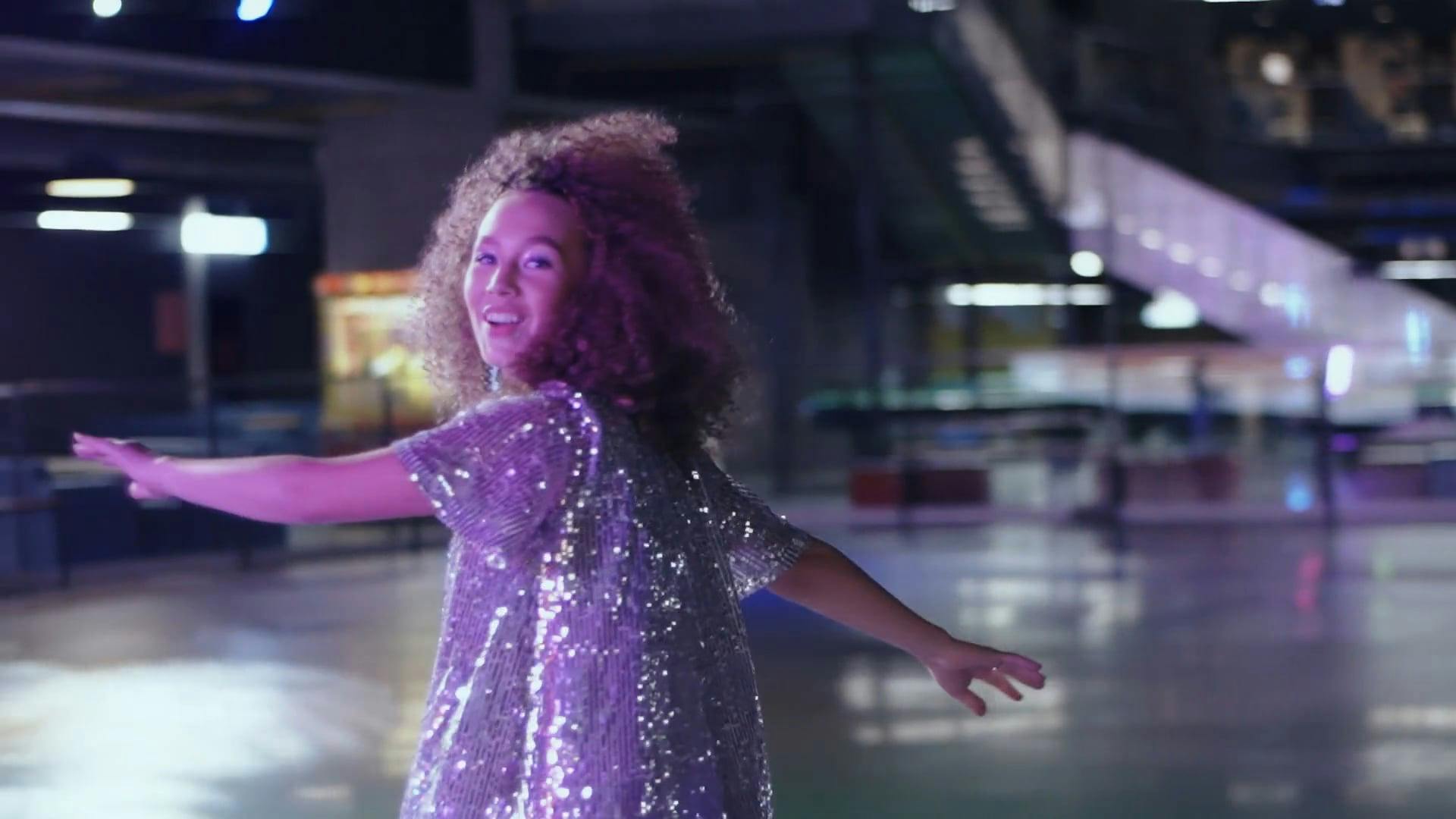 Teenage Girl Roller Skating at Indoor Rink · Free Stock Video