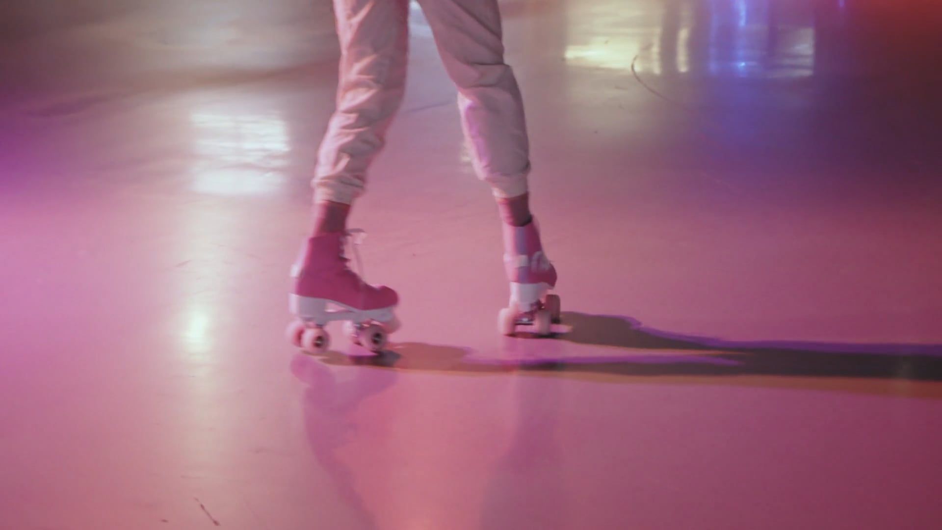 Teenage Girl Roller Skating at Indoor Rink Free Stock Video Footage ...