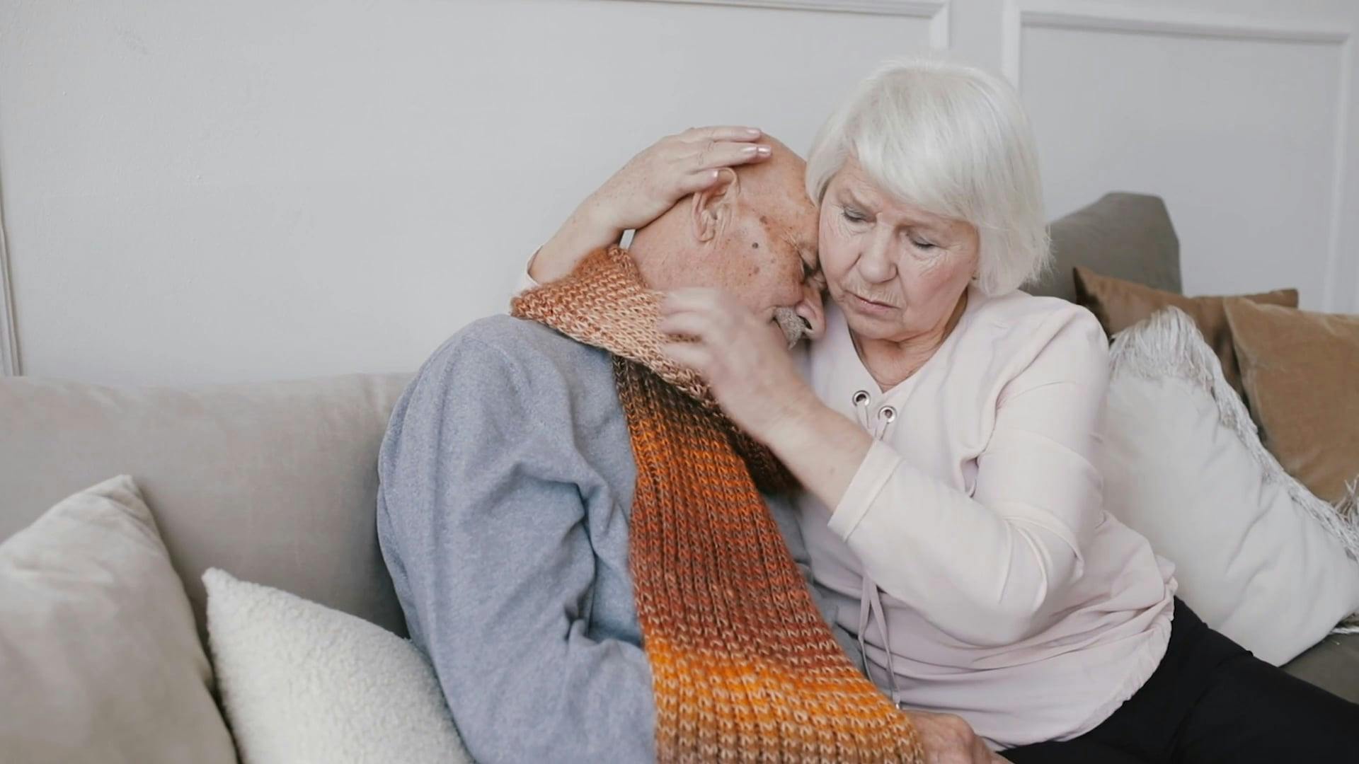 Elderly Woman Hugging a Sick Man Free Stock Video Footage, Royalty-Free ...