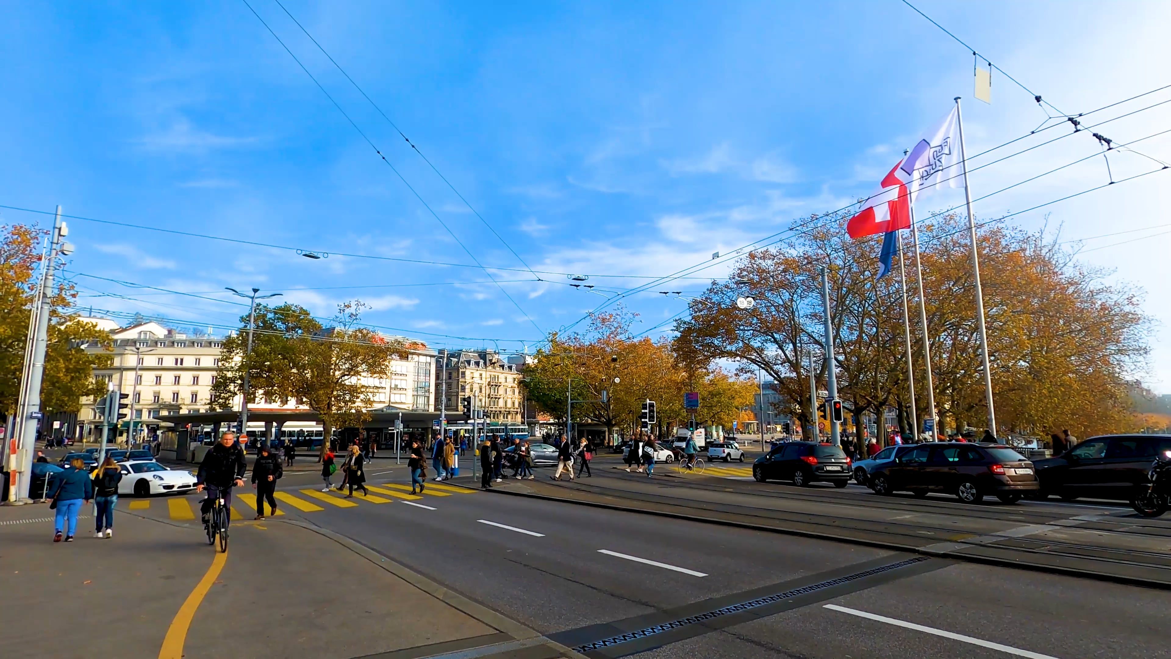 Aerial View Of A Busy Street And People At Daytime Free Stock Video ...