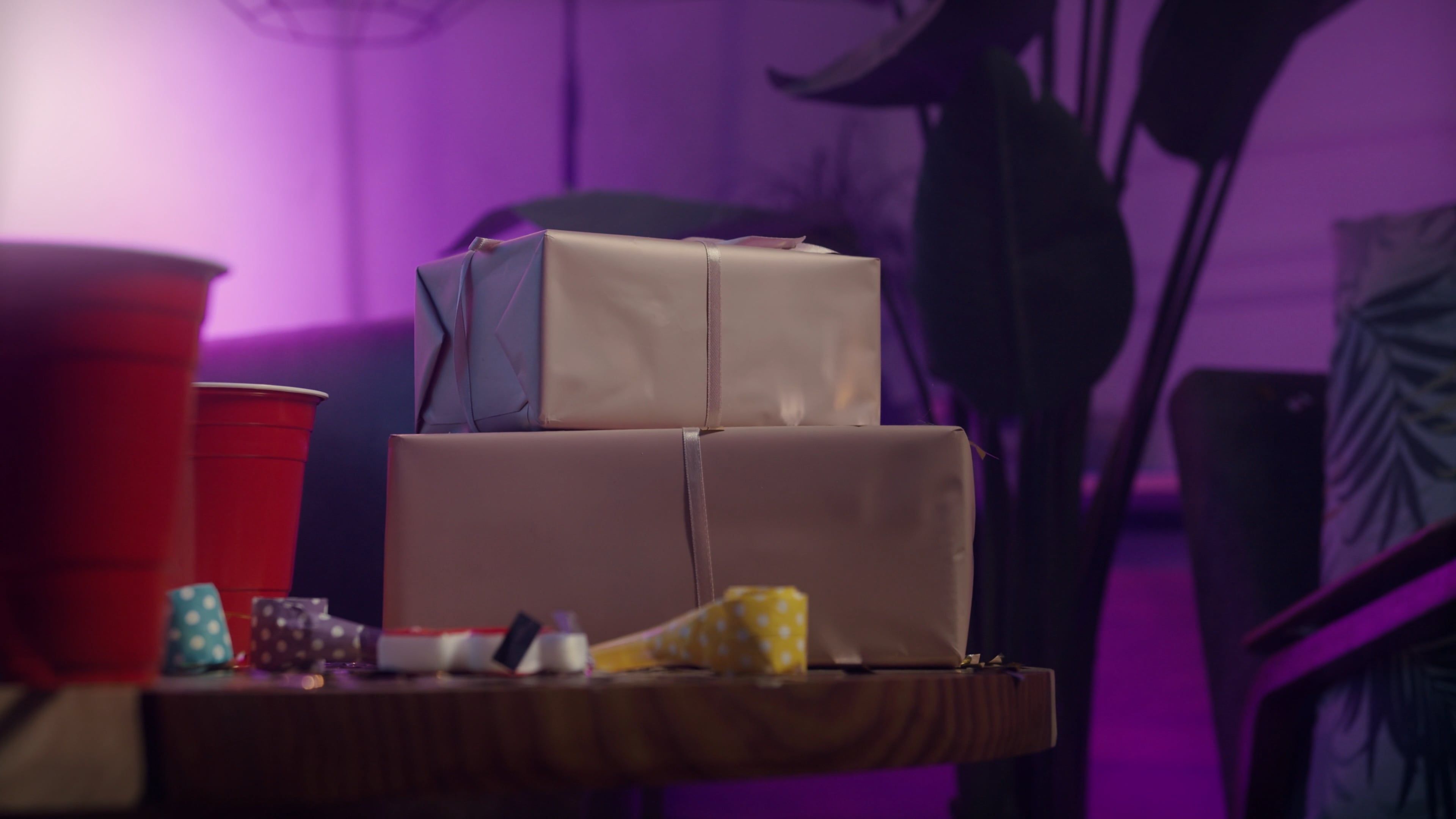 Party Setting with Packages on the Table Free Stock Video Footage ...