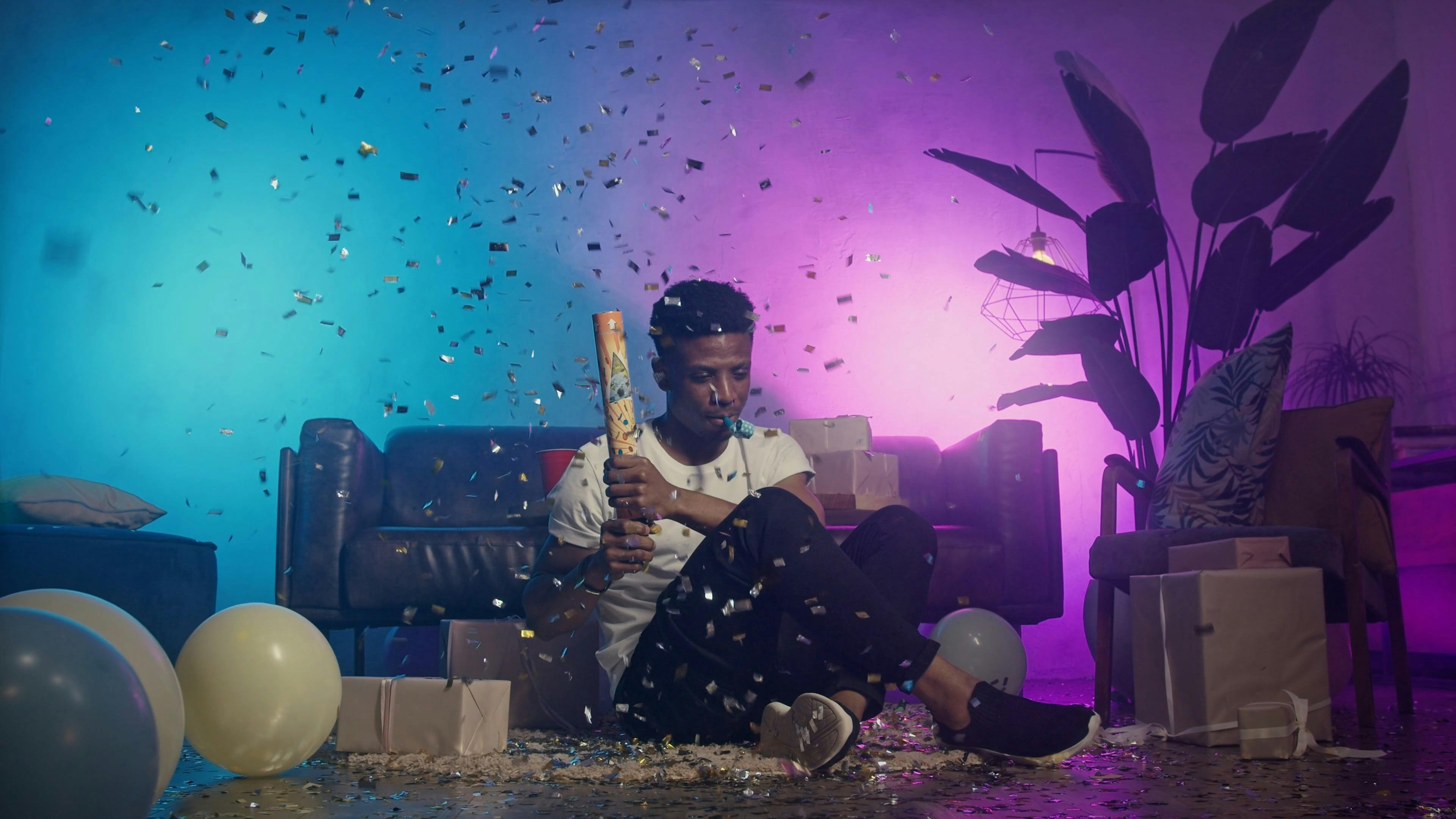 Person Partying Alone · Free Stock Video