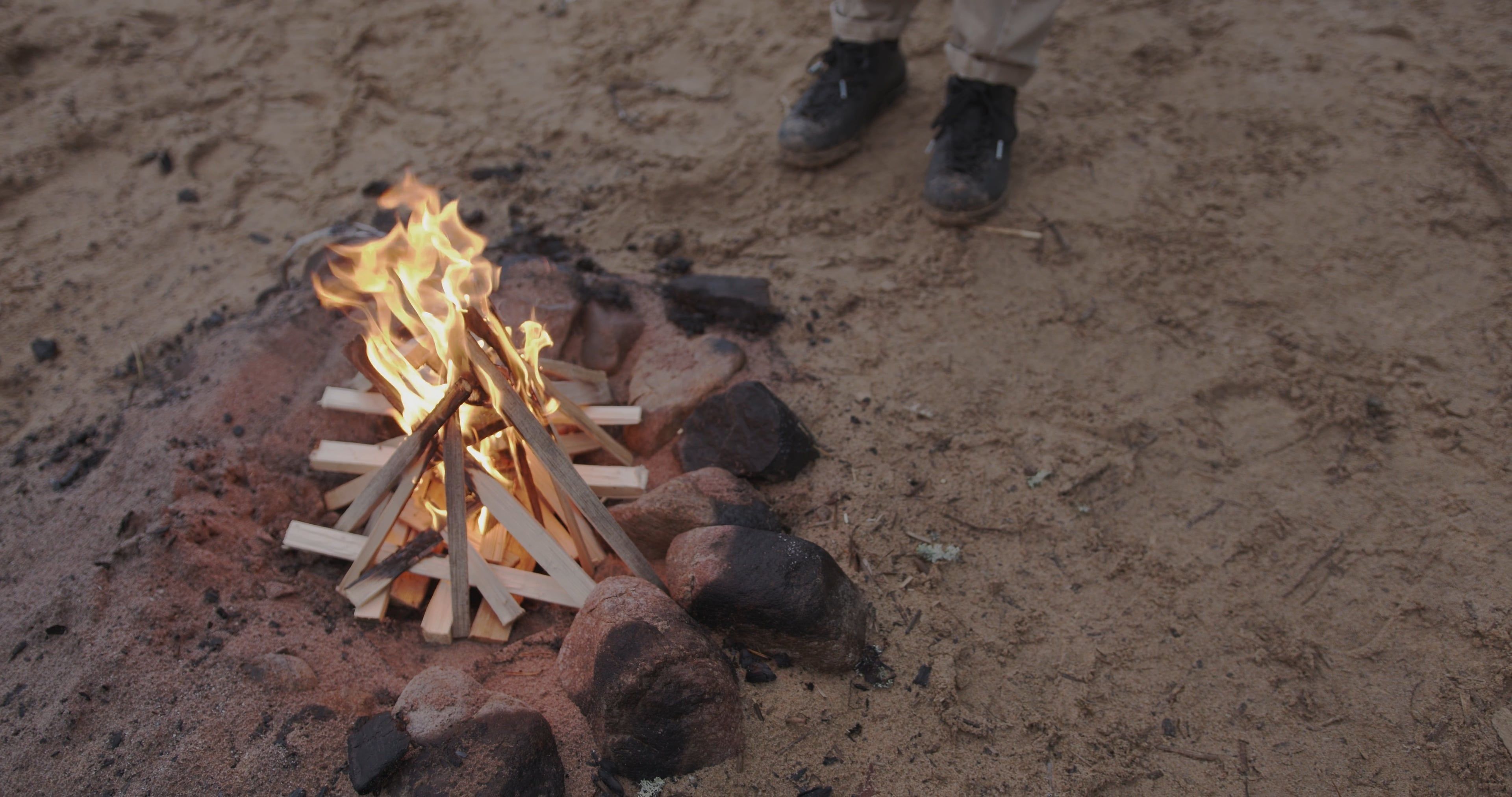 Video of a Person Adding Wood on the Bonfire Free Stock Video Footage ...