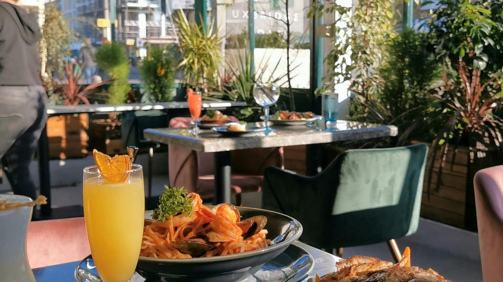 Restaurant Tables With Food and Drinks Free Stock Video Footage ...