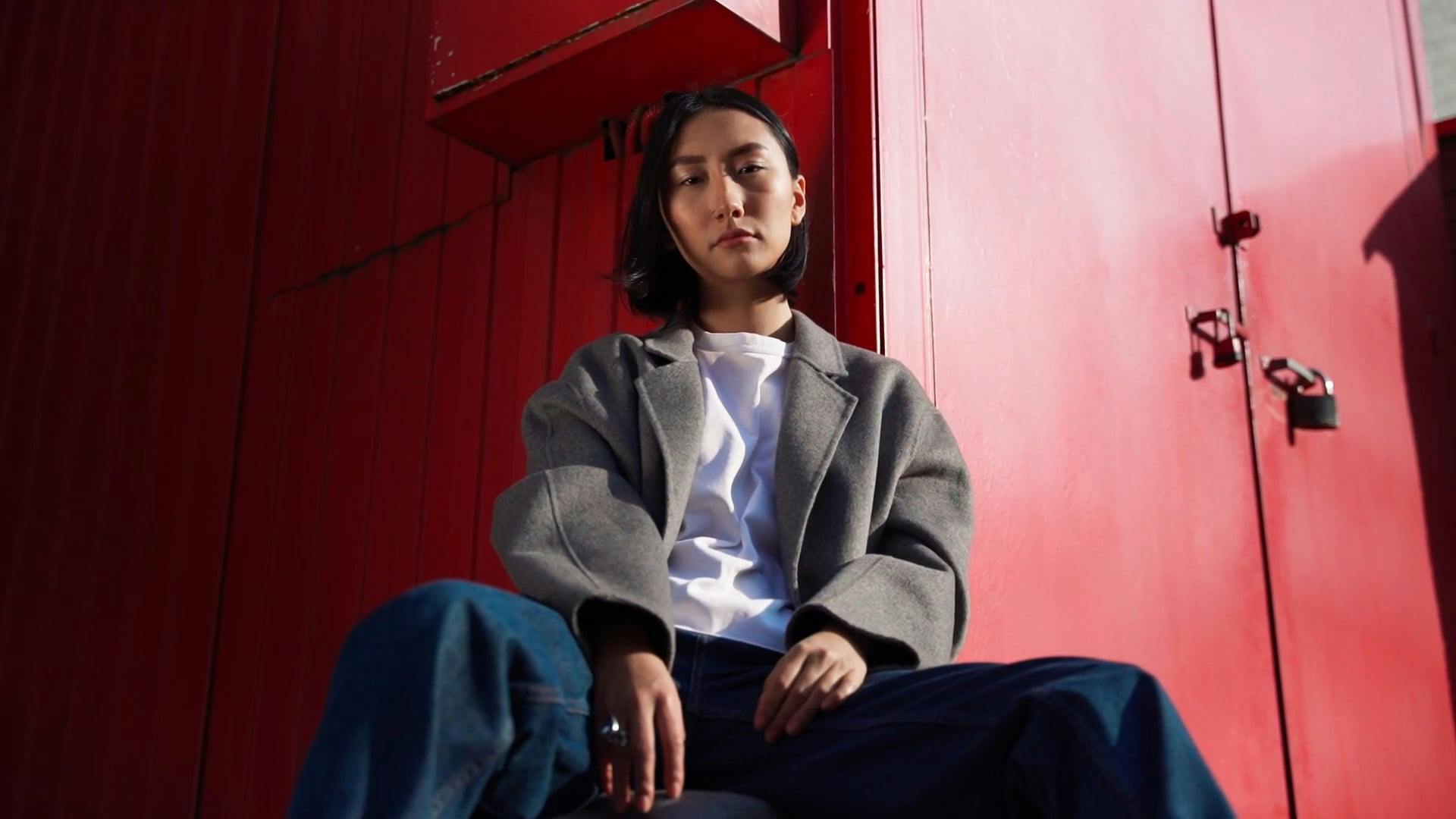 Woman Modeling with Red Background · Free Stock Video