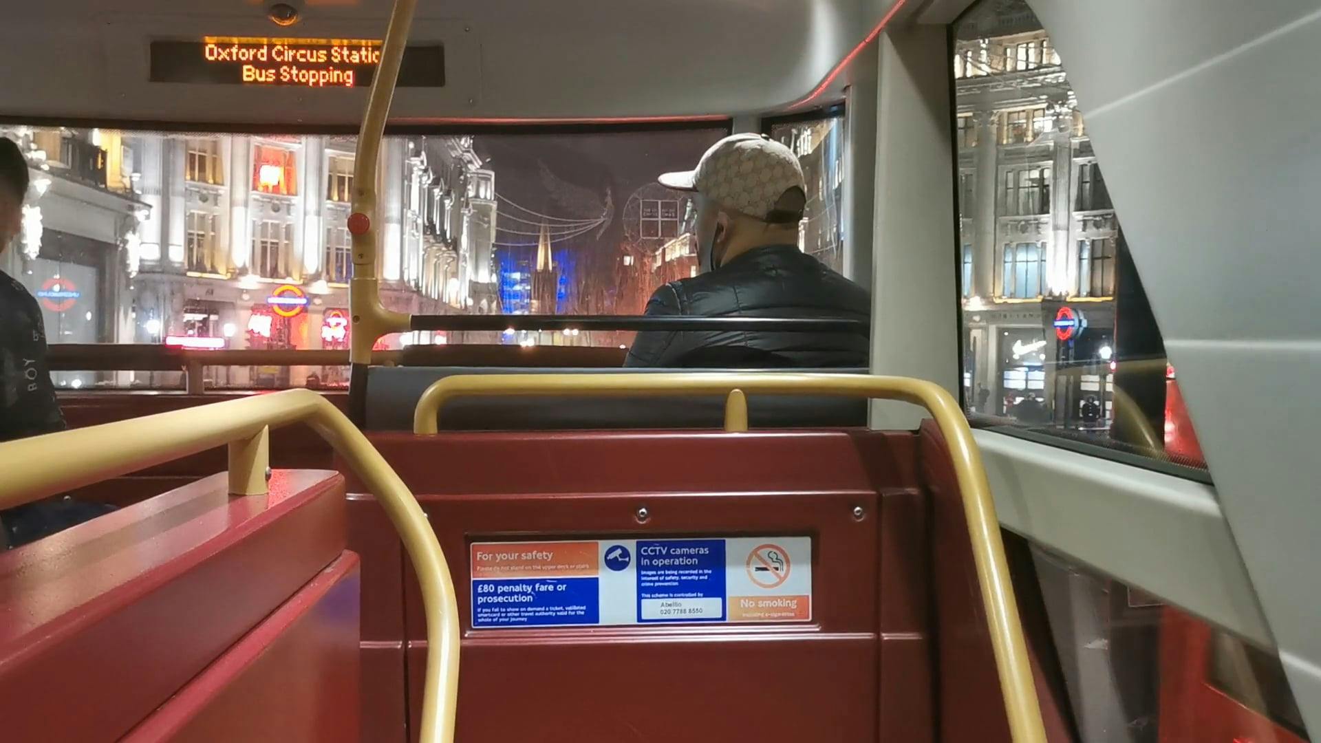 Night Bus Ride in City Center · Free Stock Video